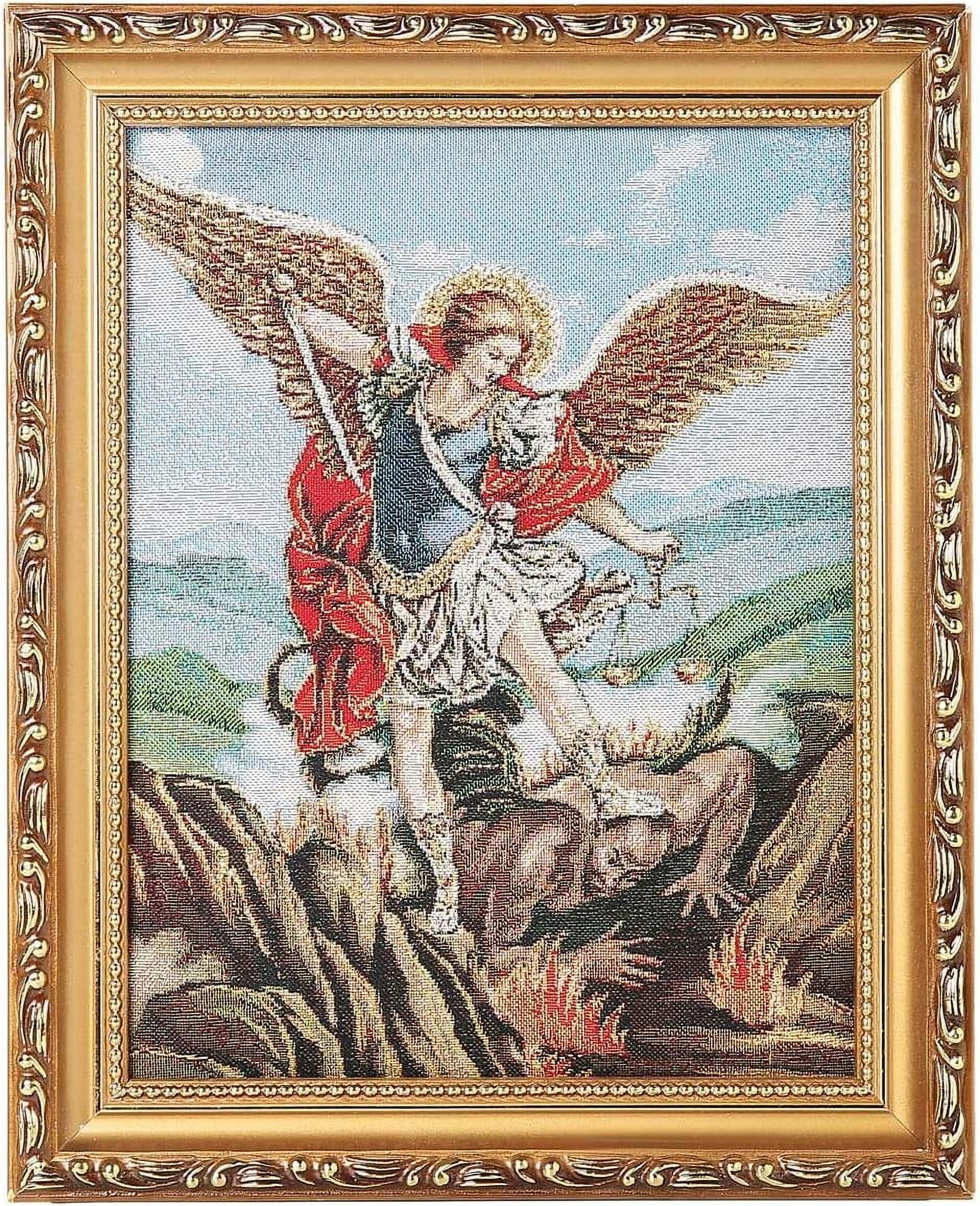 St Michael Painting Retro Handmade Weave Holy Archangel Character ...