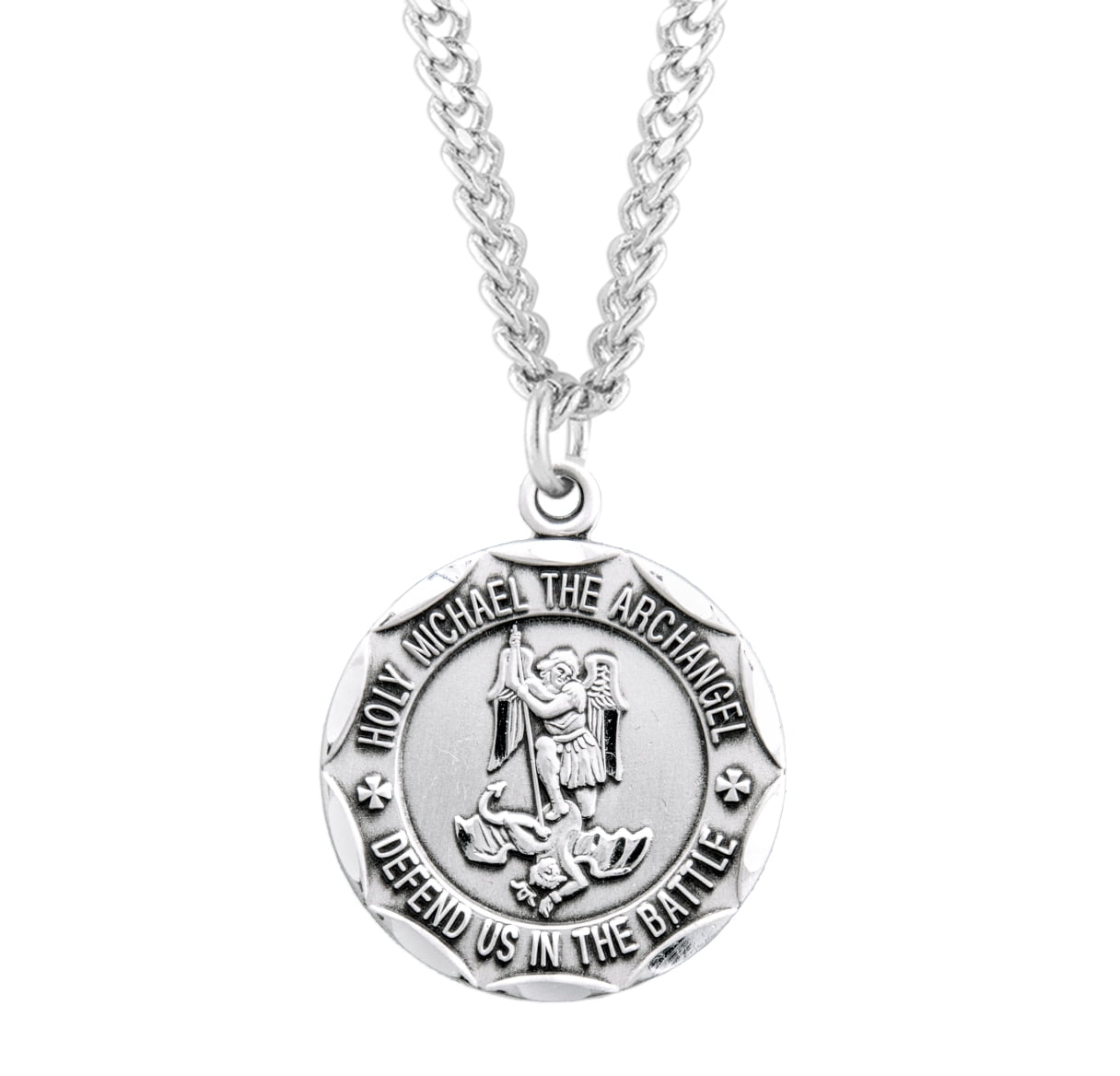St. Michael Sterling Silver Medal Necklace - Walmart.com