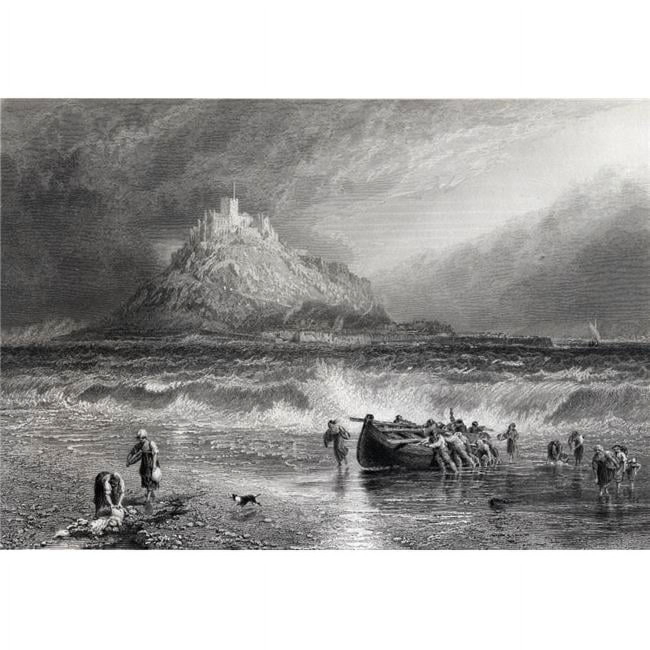St.Michaels Mount Cornwall. Drawn by Birket Foster Engraved by J ...