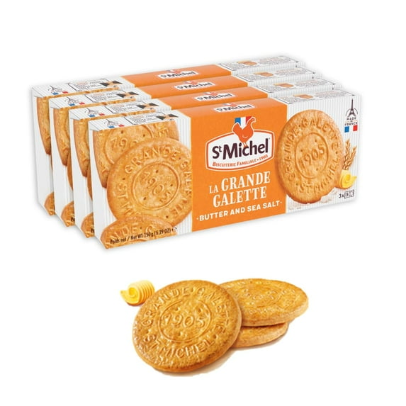 St Michel Grandes Galettes Butter Cookies Biscuits with Sea Salt 5.29oz ...