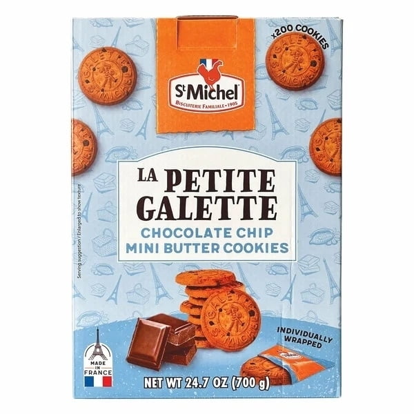 St. Michel La Petite Galette Chocolate Chip Mini Butter Cookies, 200 ...