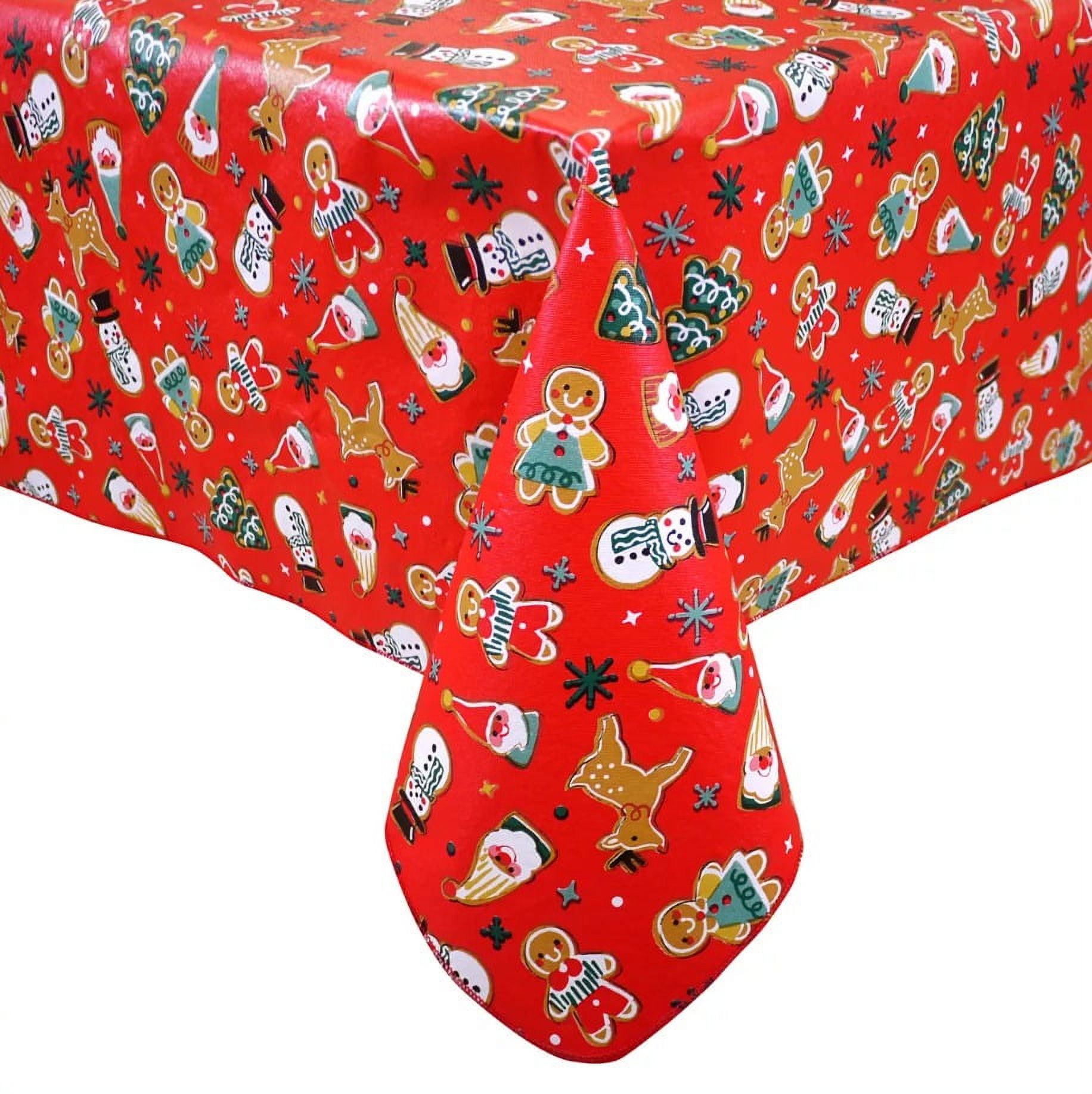 St. Nicholas Square Gingerbread Tablecloth, Vinyl Flannel Backed ...