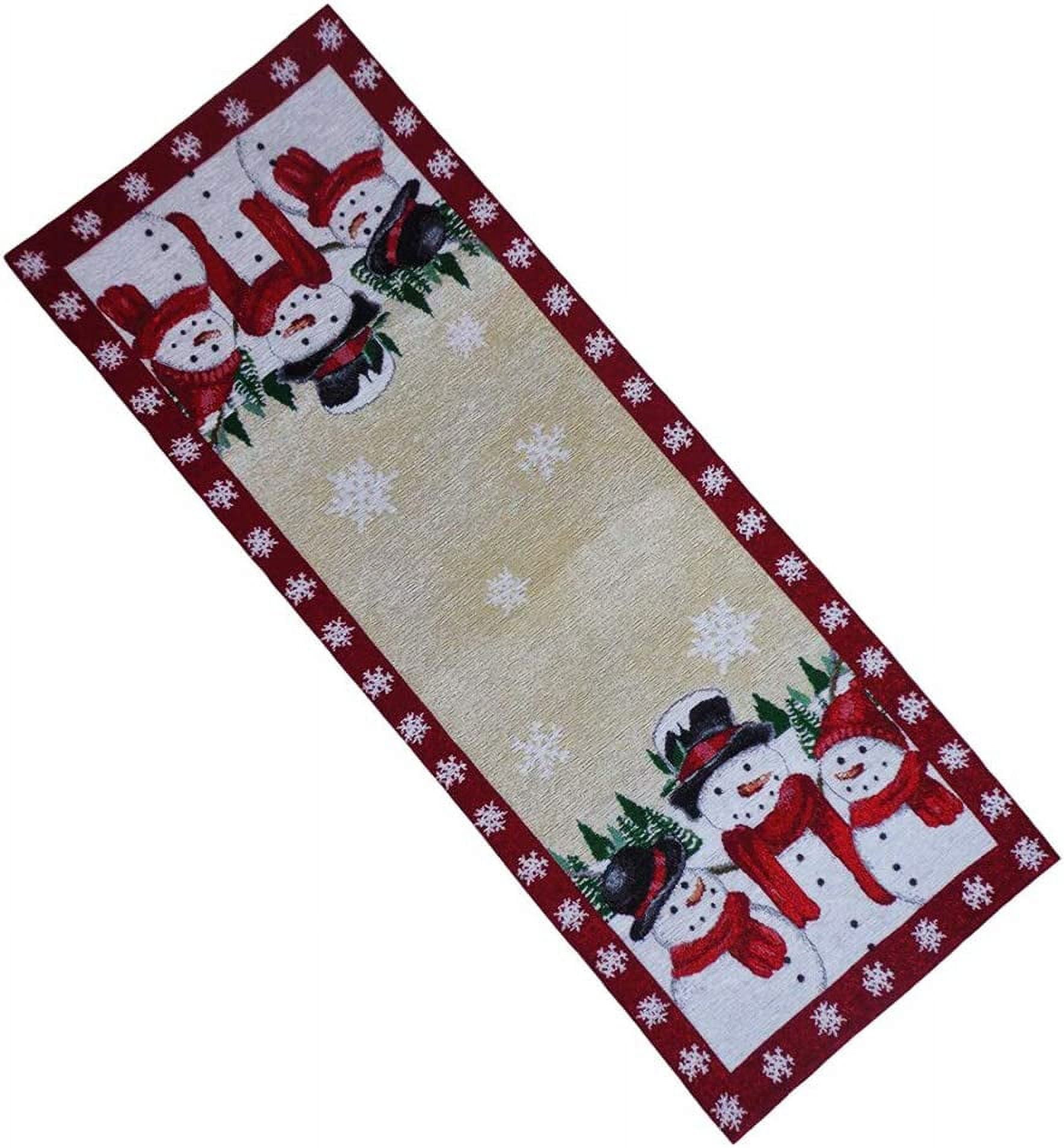 St. Nicholas Square® Yuletide Snowman Tapestry Table Runner - 36 ...