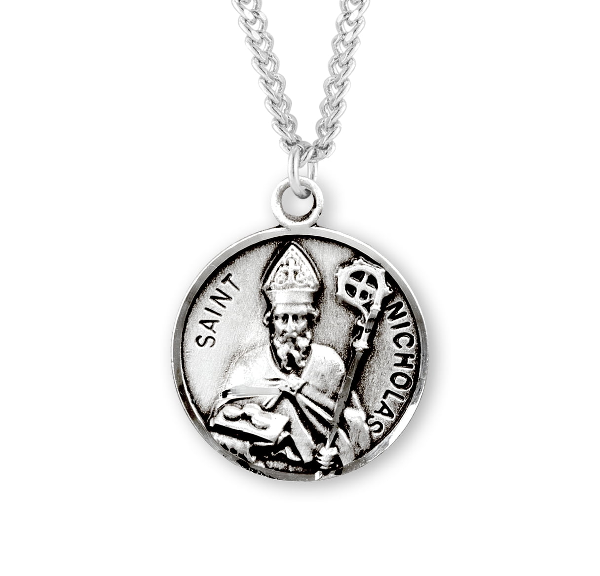 St. Nicholas Sterling Silver Medal Necklace - Walmart.com