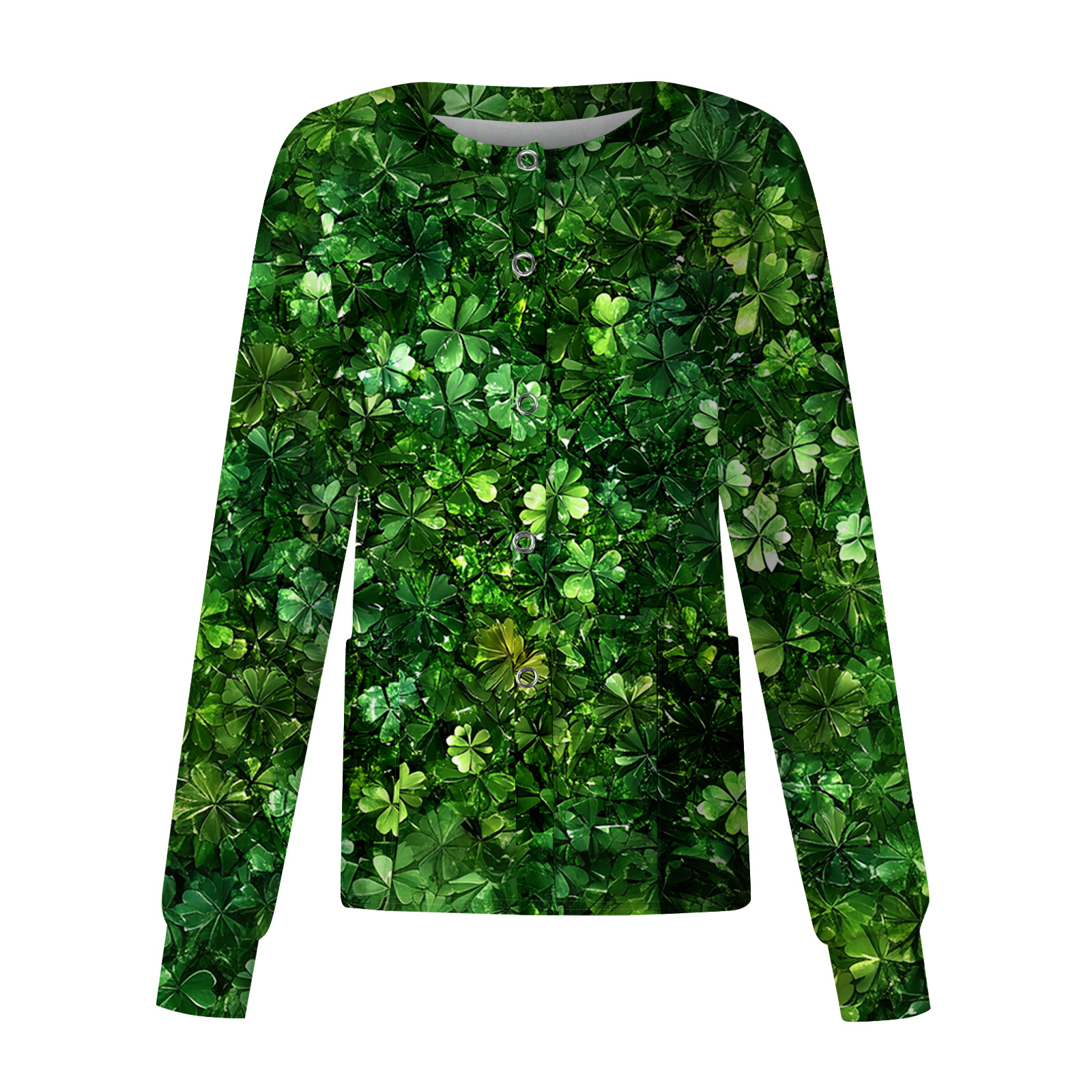 St Paddys Day Scrubs for Women Shamrock Crew Neck Lucky Charms Scrub ...