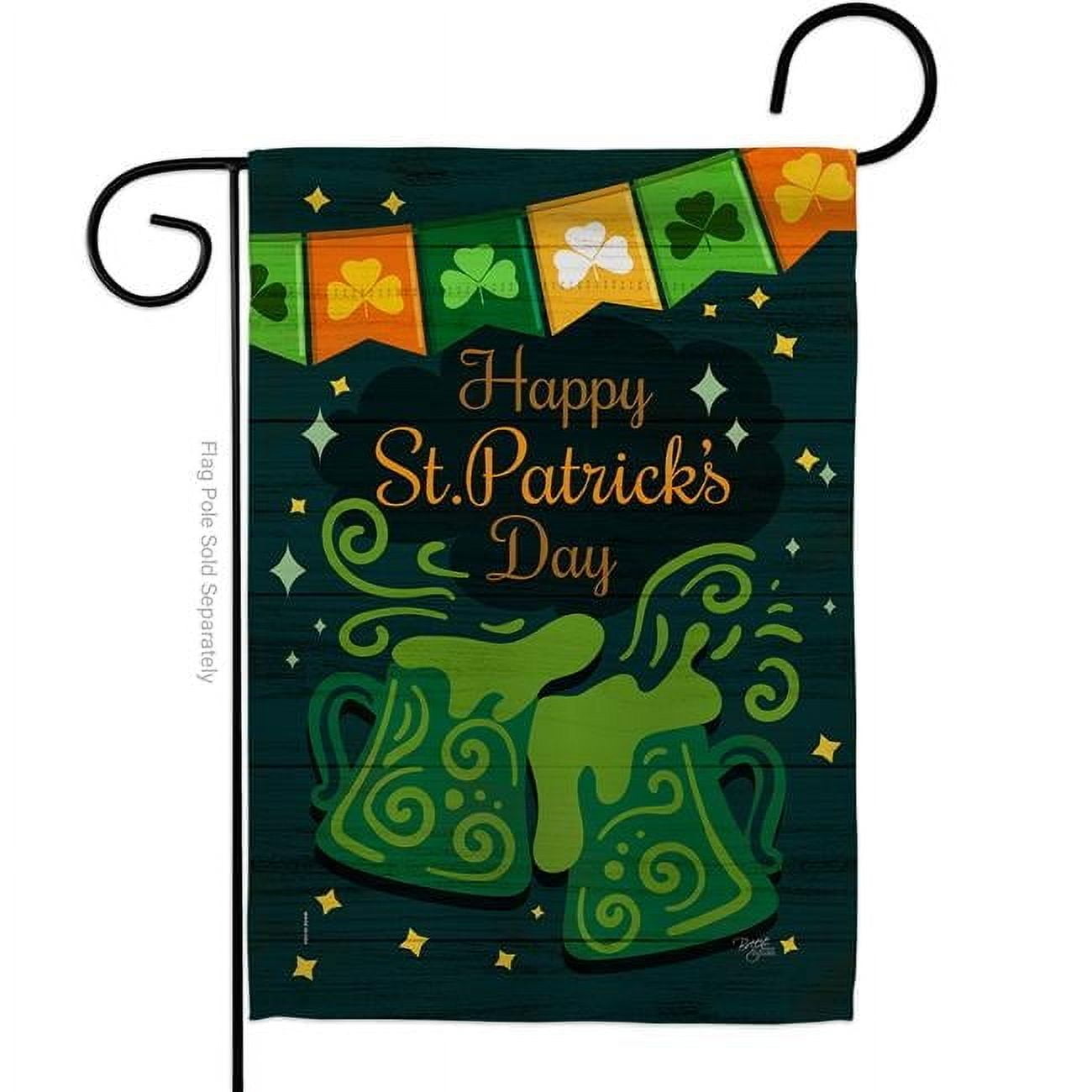 St. Pat Cheers Springtime Double-Sided Decorative Garden Flag, Multi ...