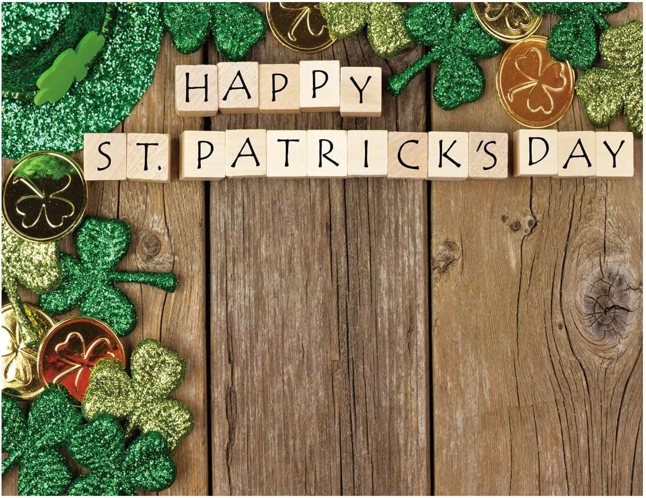 St. Patrick's Day Photo Backdrop Irish Green Lucky Clover Background ...