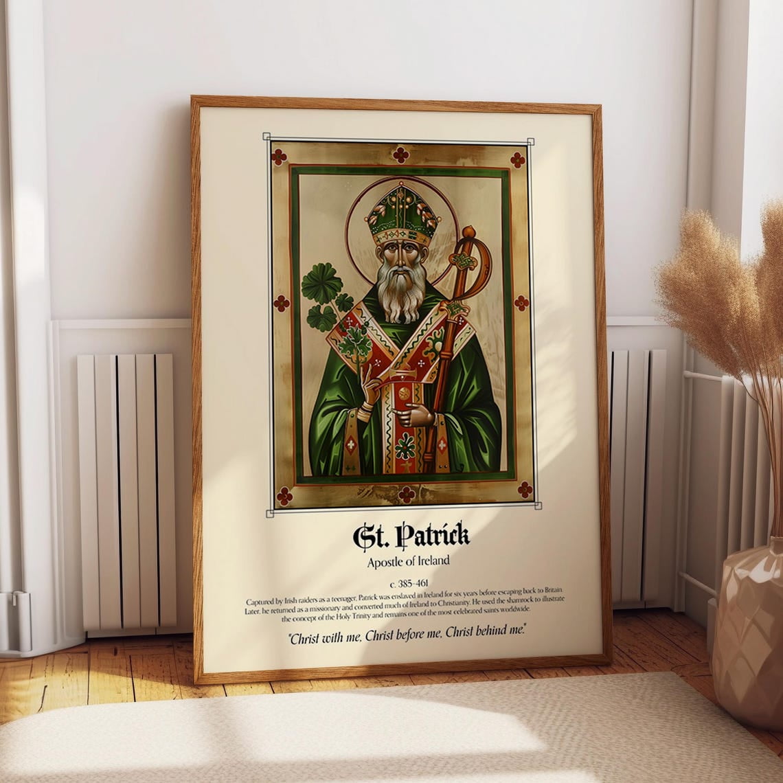 St. Patrick Apostle Of Ireland Wall Art – Shamrock Christian Missionary ...