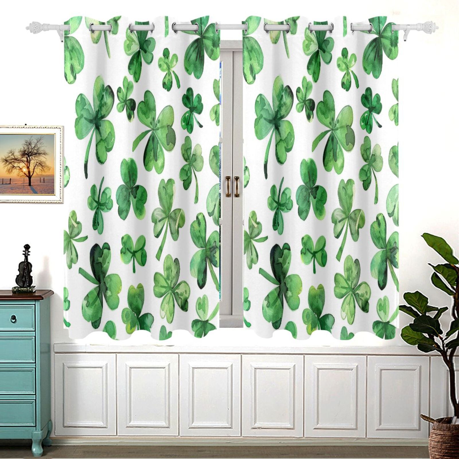 St Patrick Black Out Curtains Aesthetic for Bedroom Living Room Sliding Glass Doors Kitchen ...