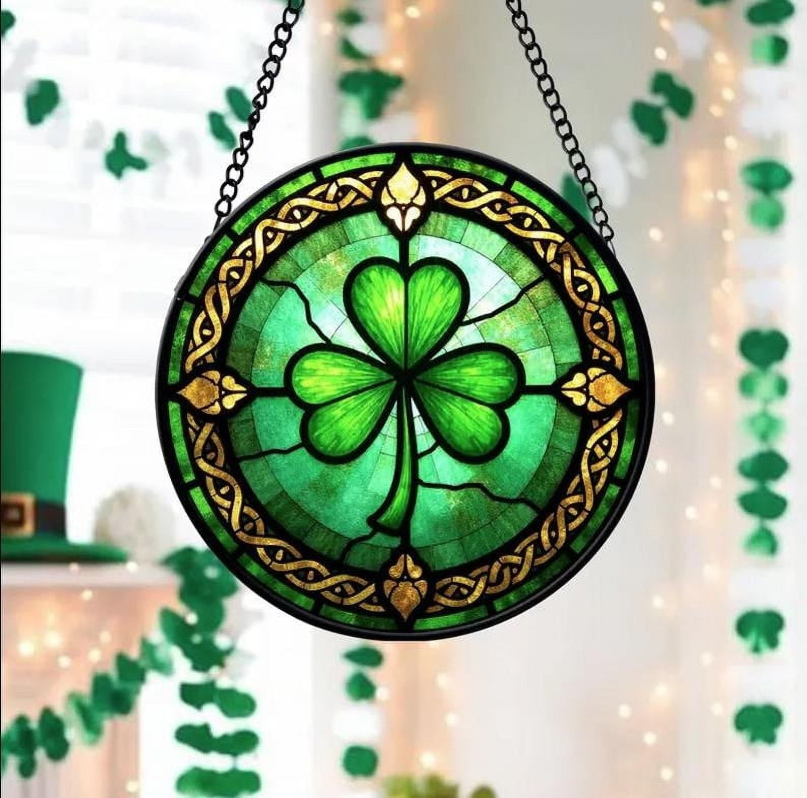 St Patrick Day Stained Glass Suncatcher, St Patrick Day Suncatcher ...