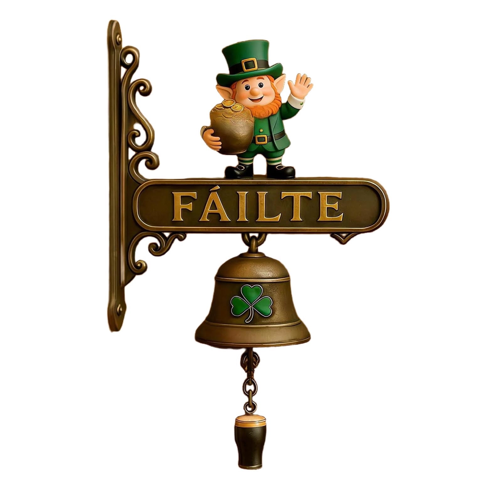 St. Patrick Iron Dinner Bell for Outdoor Front Door, Porch, Wall ...