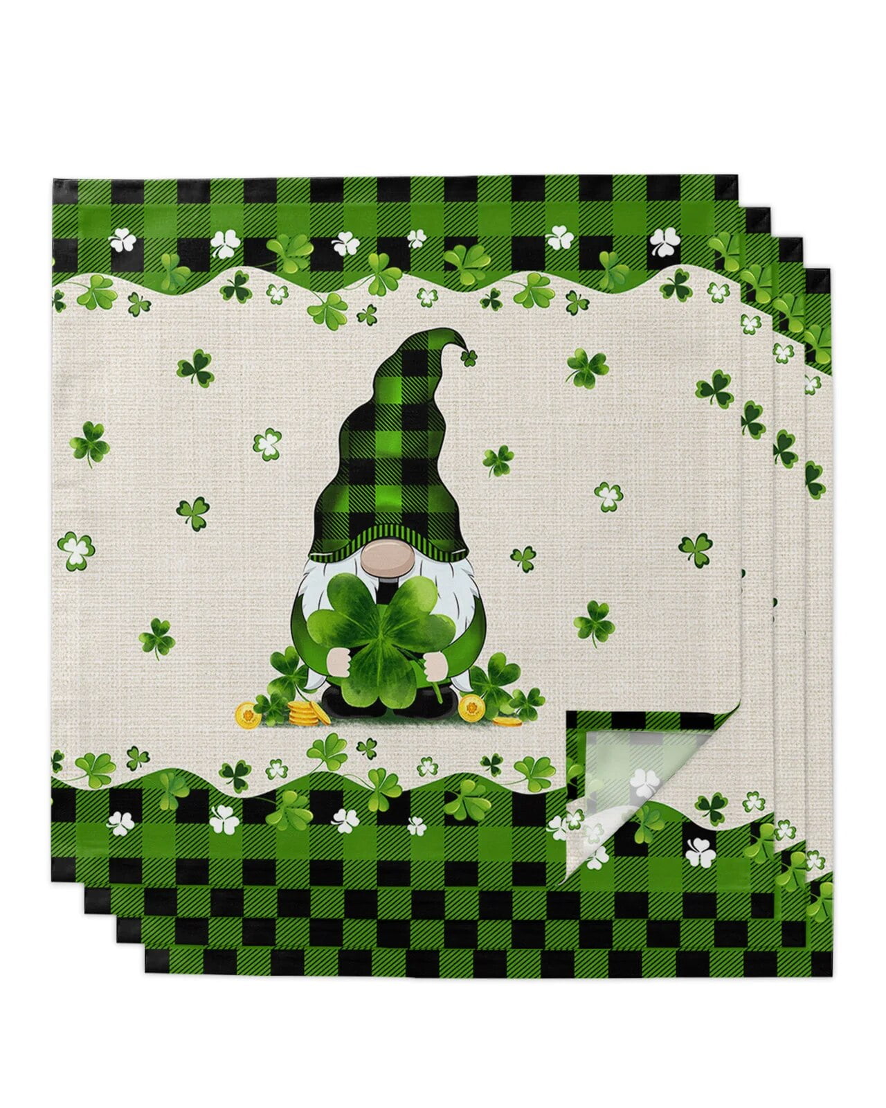 St Patrick'S Day Clover Dwarf Table Napkins Handkerchief Wedding ...