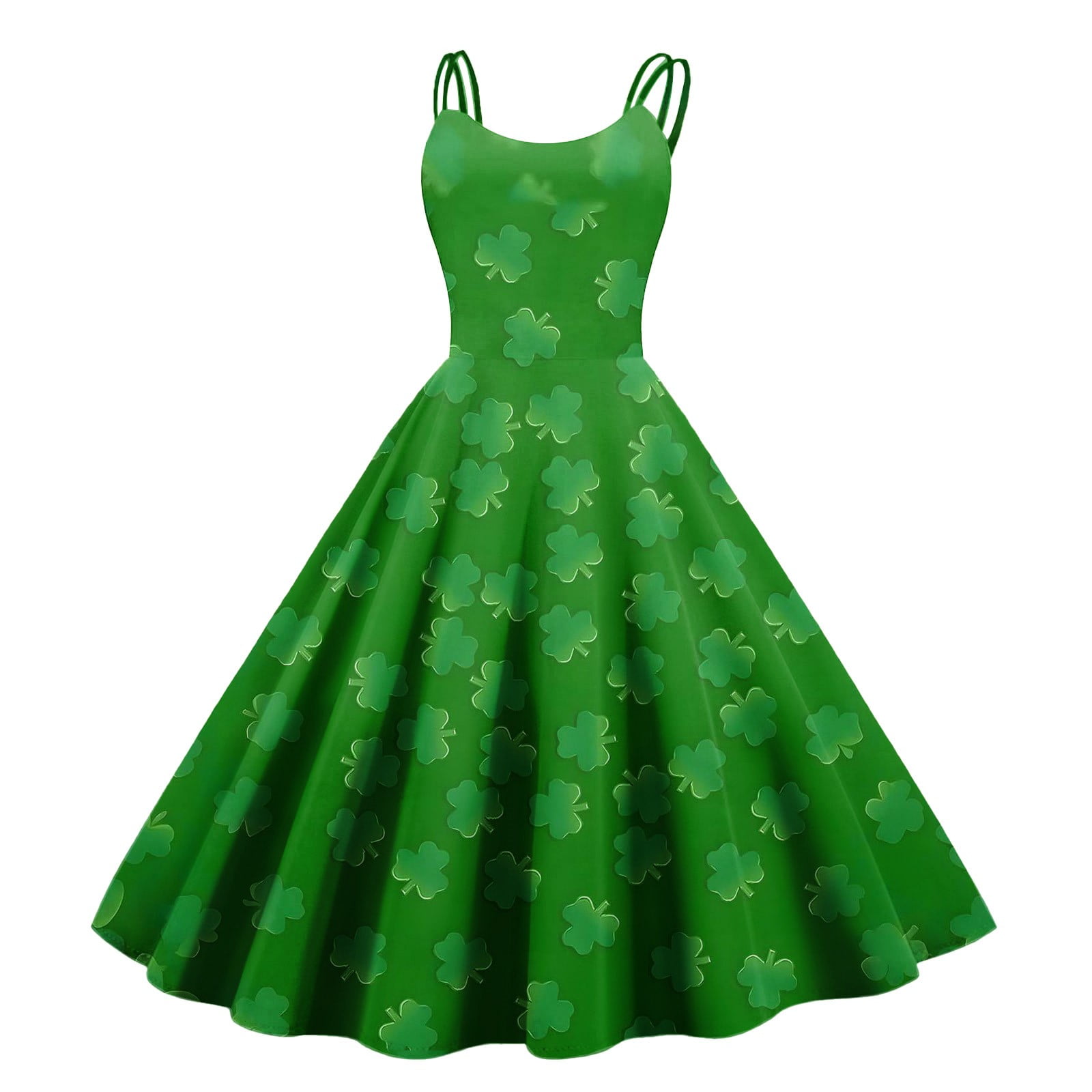 St Patrick S Dress for Women Shamrock Lucky Spaghetti Strap Sleeveless ...
