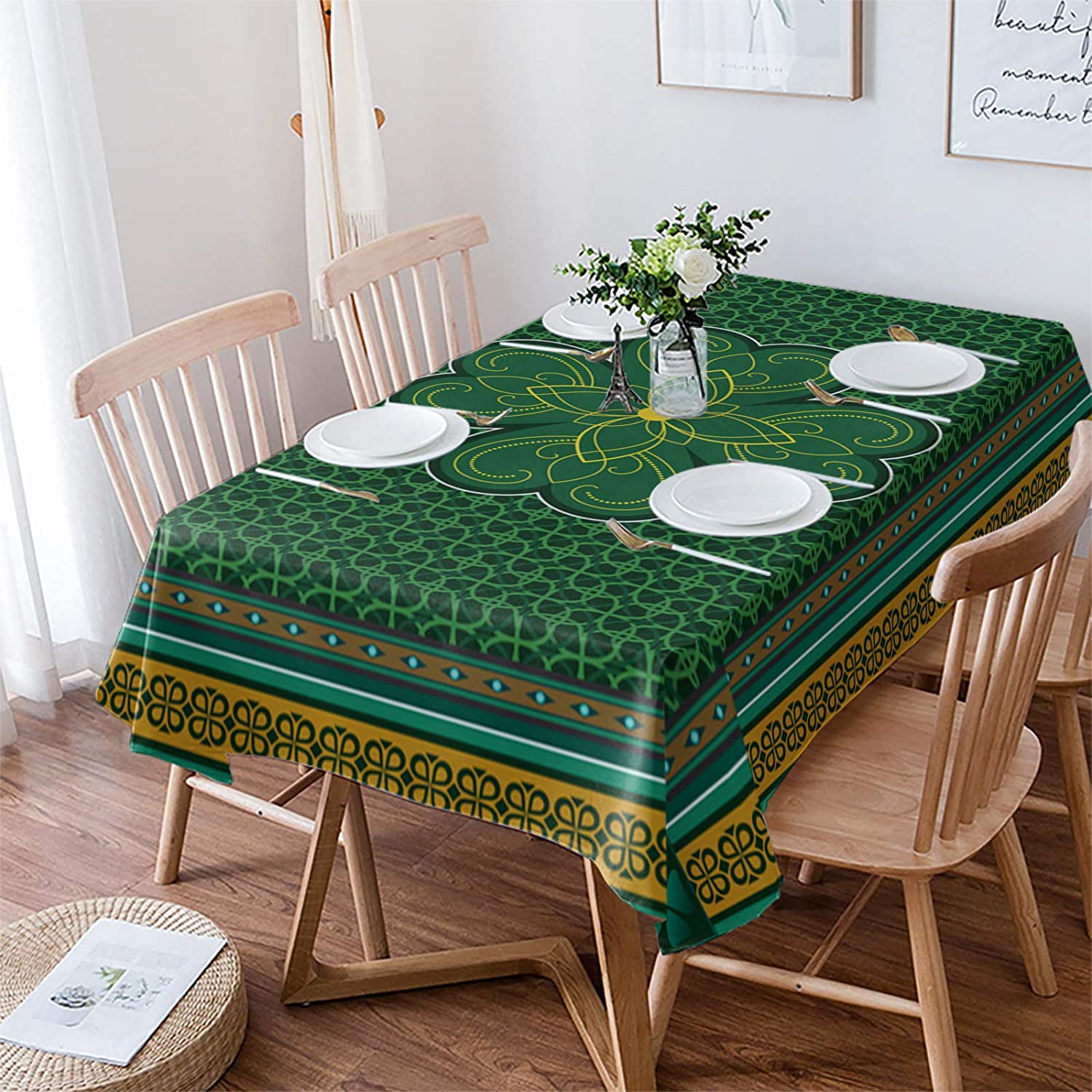 St Patrick Tablecloth Rectangle/Oval St.Patrick''s Day Traditional Shamrock Irish Table Cloth ...