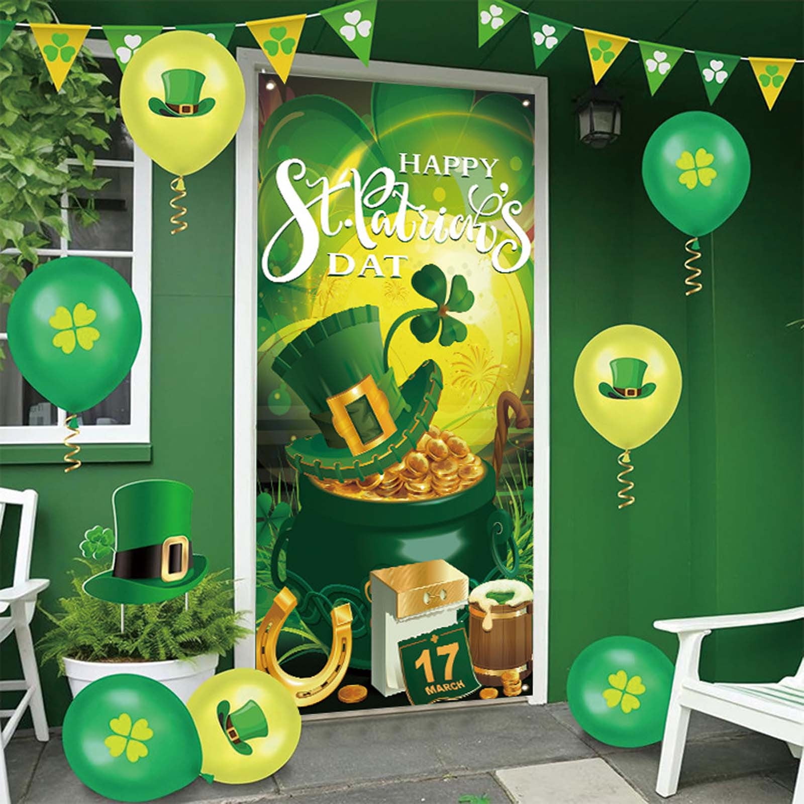 St. Patrick's Background Door Cover Irish Party Decoration Hanging ...