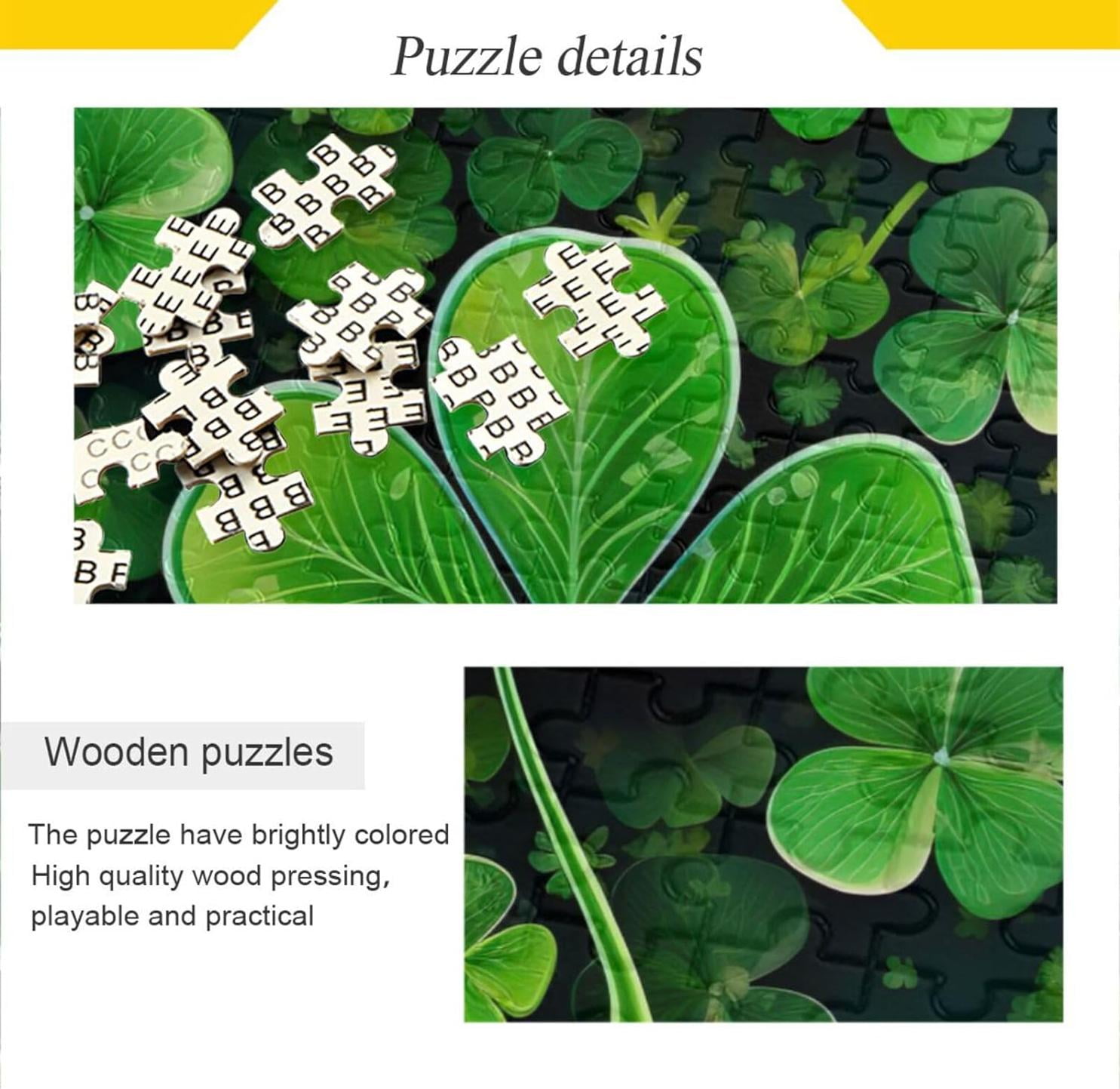 St. Patrick's Clover Wooden Jigsaw Puzzles, Intellectual Entertainment ...