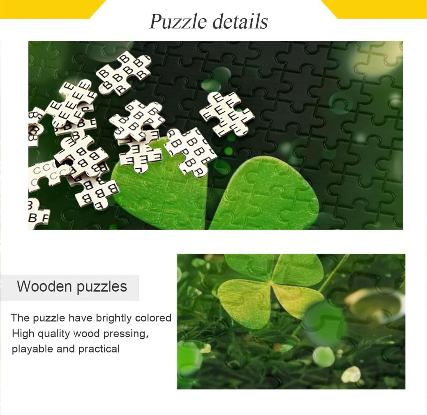 St. Patrick's Clover Wooden Jigsaw Puzzles, Intellectual Entertainment ...