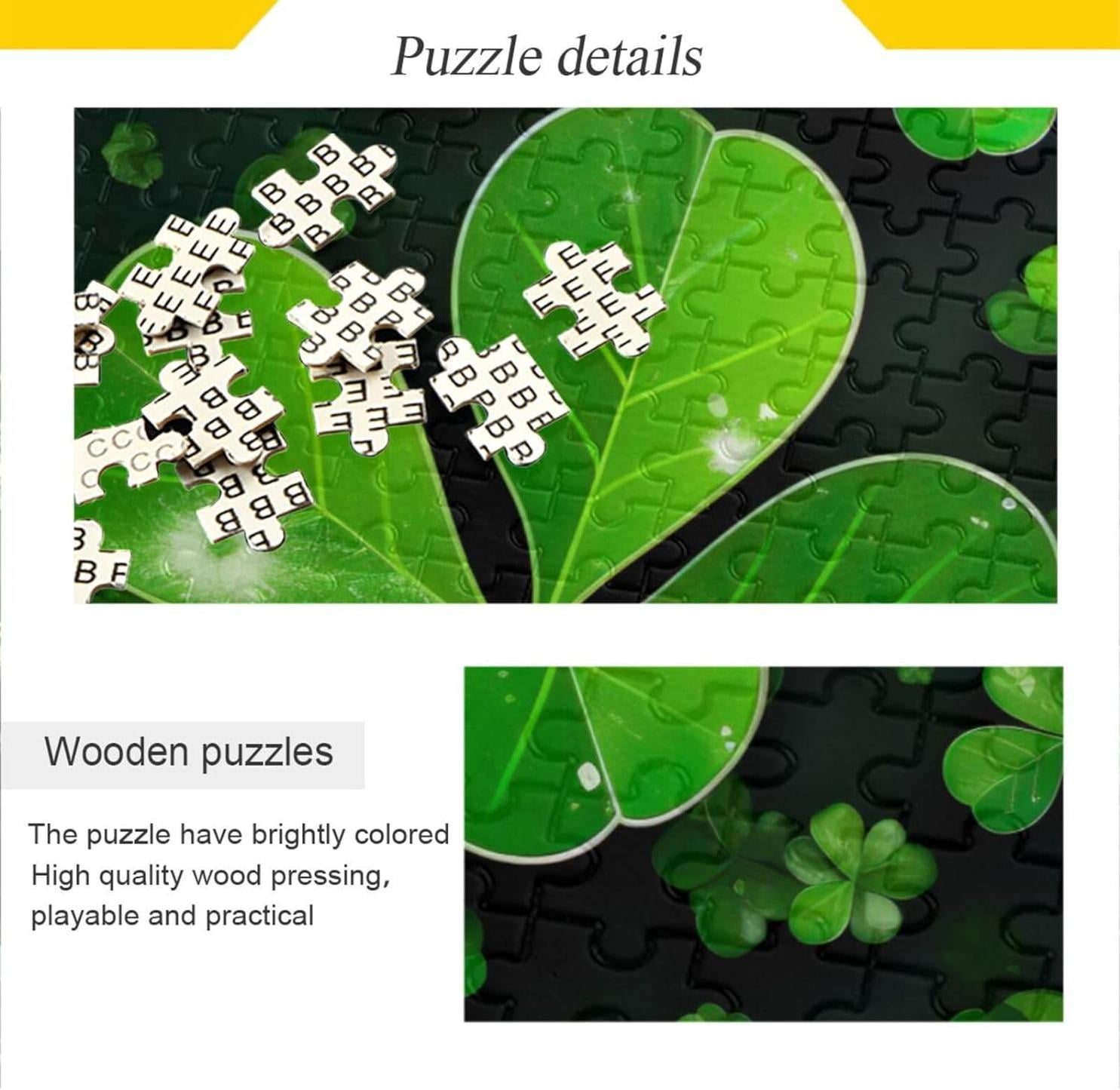 St. Patrick's Clover Wooden Jigsaw Puzzles, Intellectual Entertainment ...