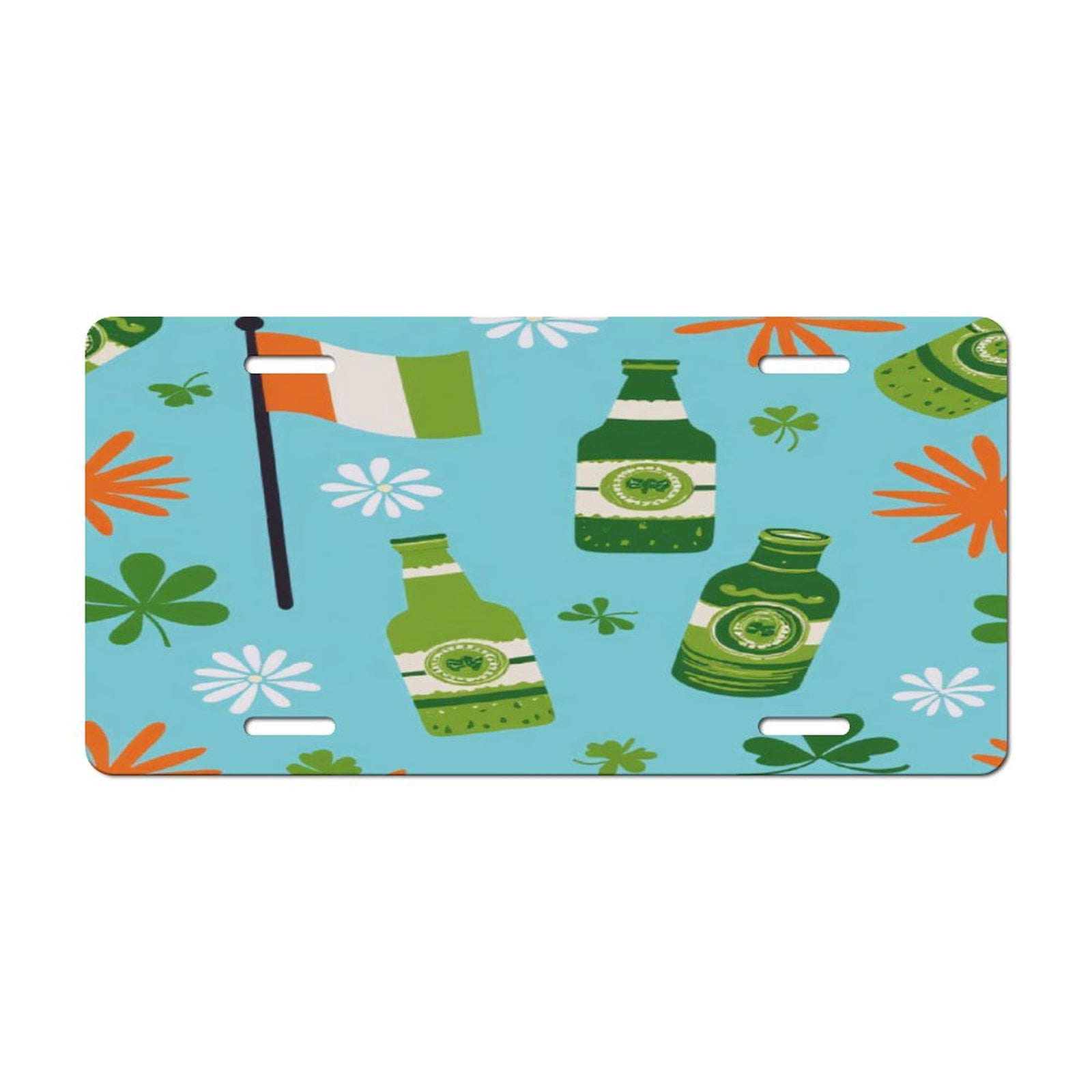 St Patrick's Day Beer Pattern Car Decorative Front License Plate,Vanity ...