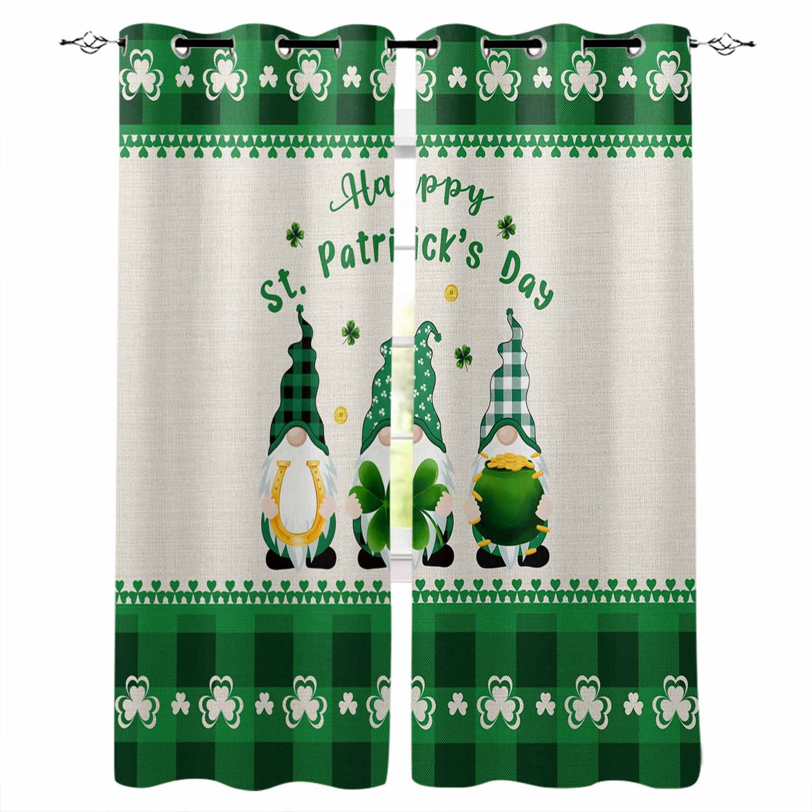 St. Patrick's Day Black Out Curtains 84 Inch Long for Living Room ...