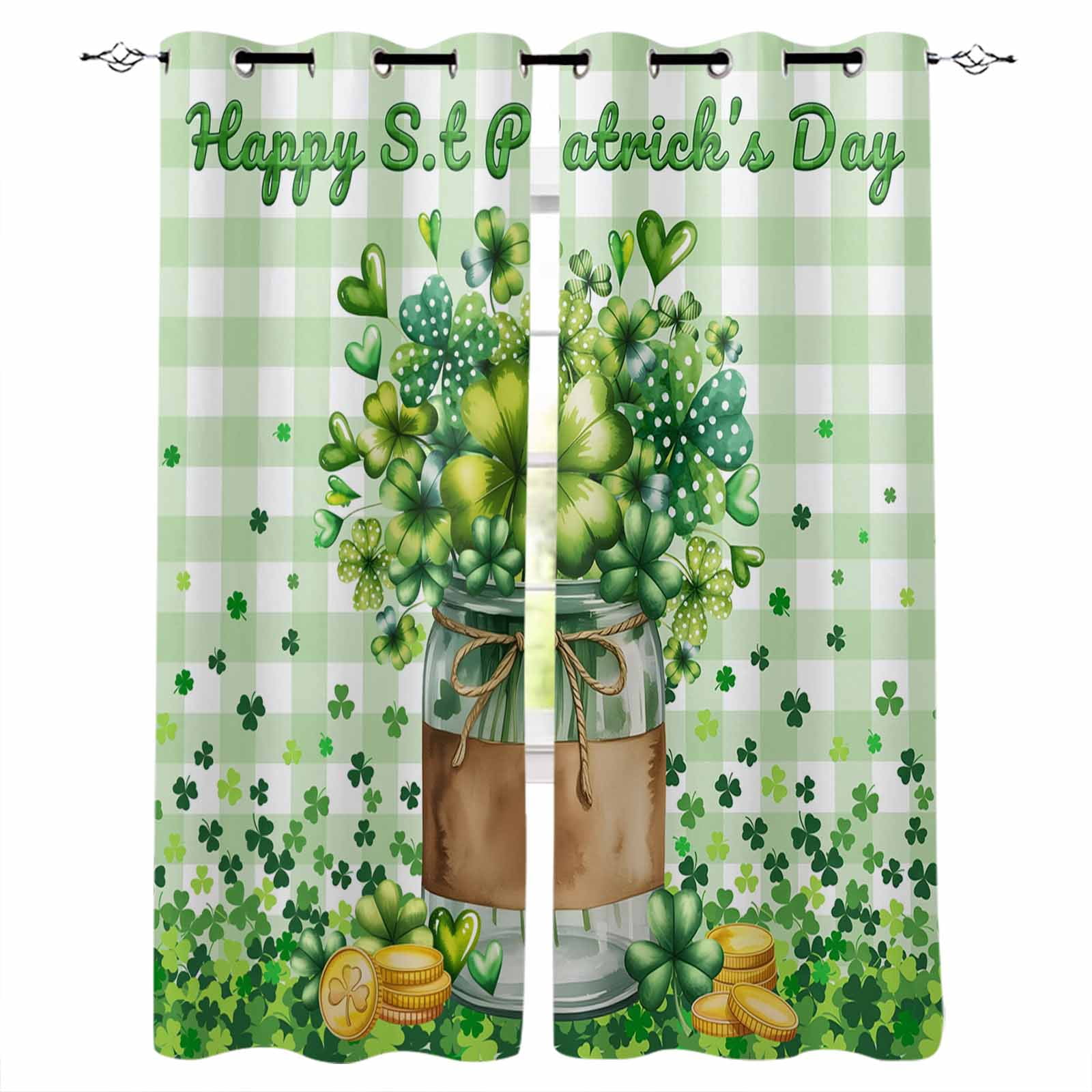 St. Patrick's Day Black Out Curtains 84 Inch Long for Living Room ...
