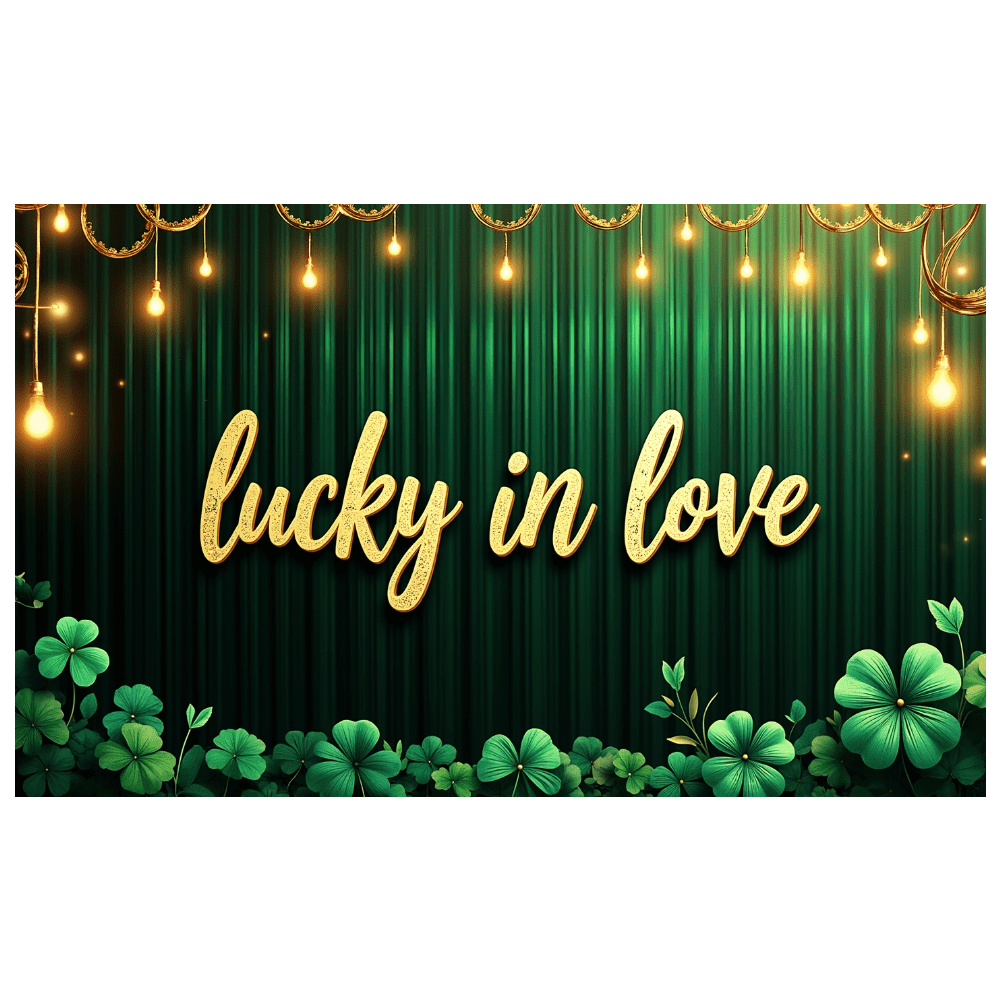 St Patrick's Day Celebration Lucky Love Four Leaf Clover Backdrop ...