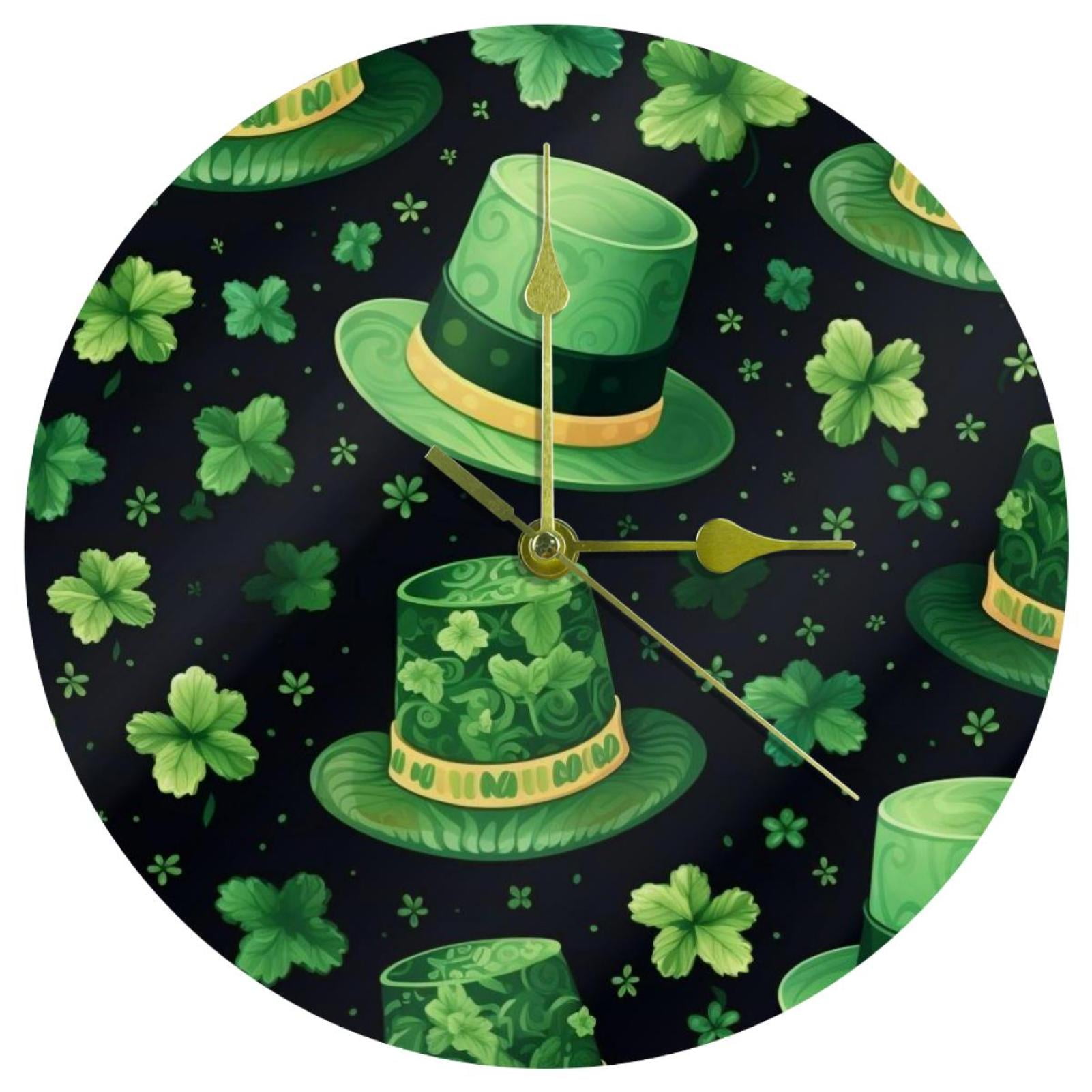 St. Patrick's Day Circular Acrylic Wall Clock - Elegant Timepiece for ...