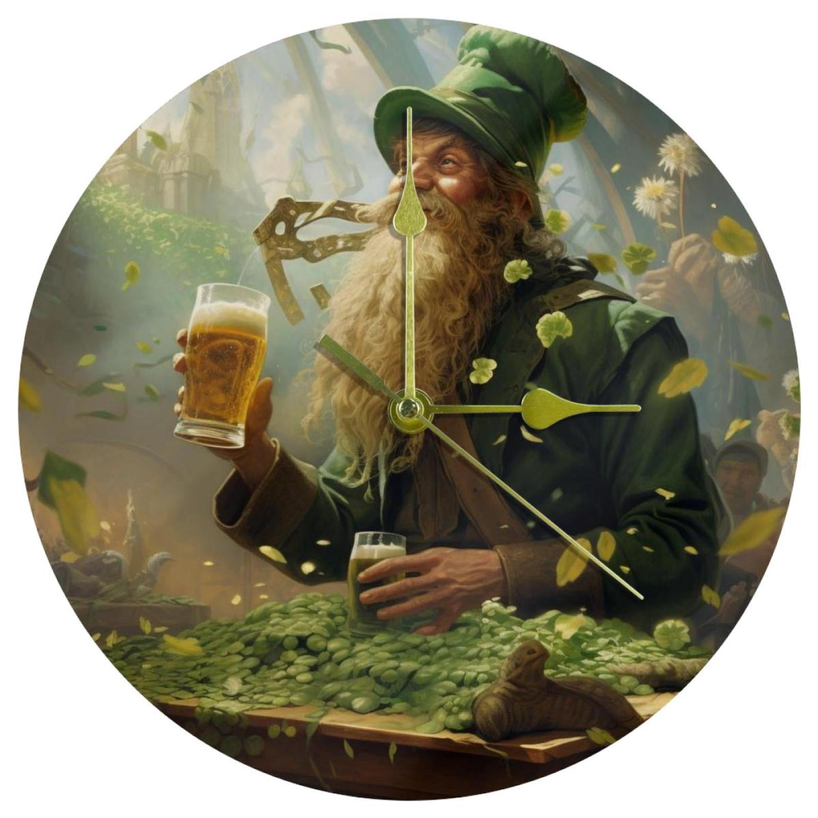 St. Patrick's Day Circular Acrylic Wall Clock - Elegant Timepiece for ...
