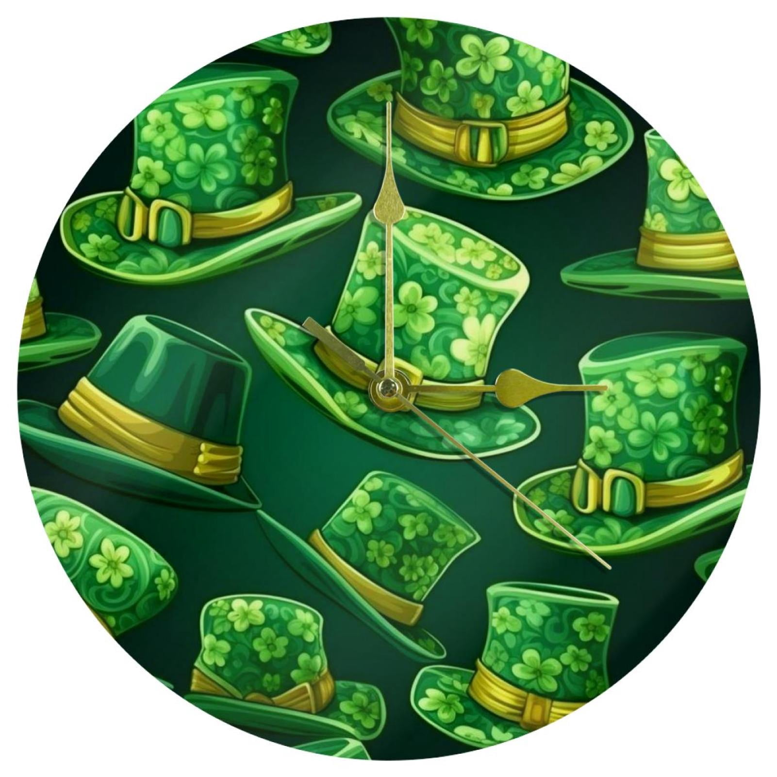 St. Patrick's Day Circular Acrylic Wall Clock - Sleek and Stylish ...