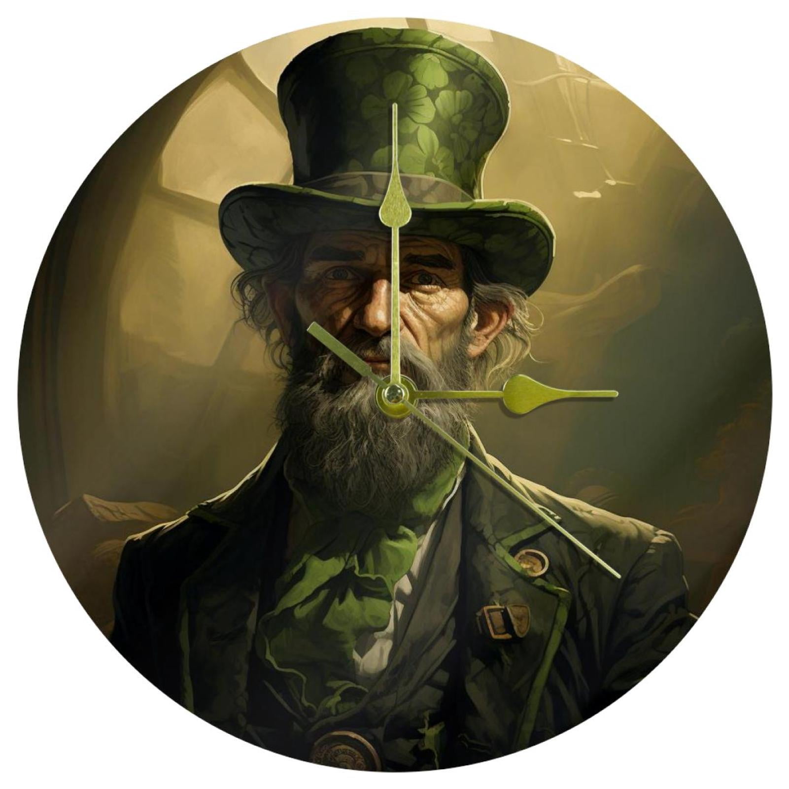 St. Patrick's Day Circular Acrylic Wall Clock - Stylish Timepiece for ...