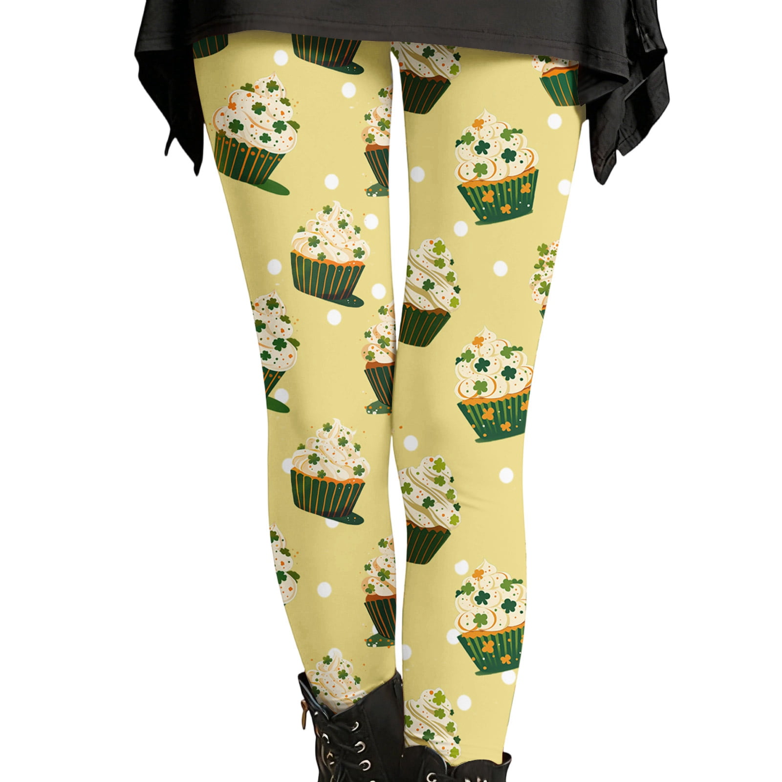 St. Patrick's Day Clover Print Leggings for Women – High Waisted Lucky ...