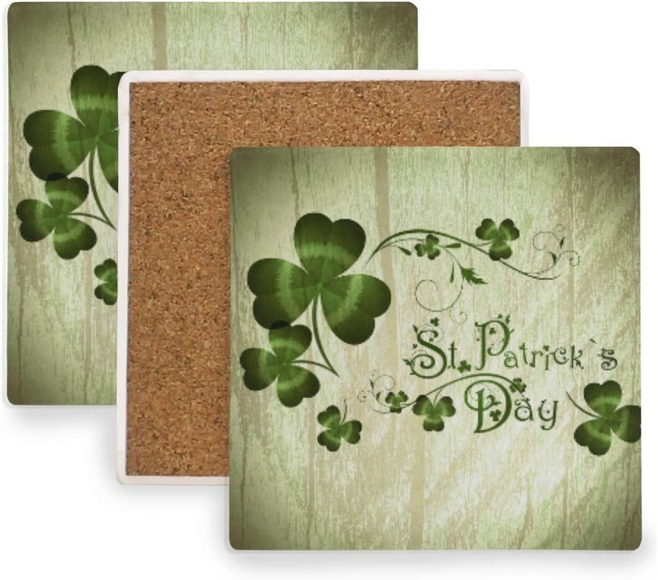 St. Patrick's Day Coasters Absorbent Moisture Non-Slip Drink Coaster ...