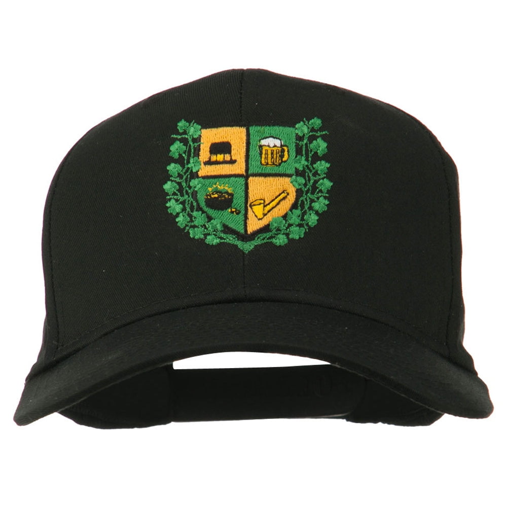 St Patrick's Day Crest Embroidered Cap - Black OSFM - Walmart.com