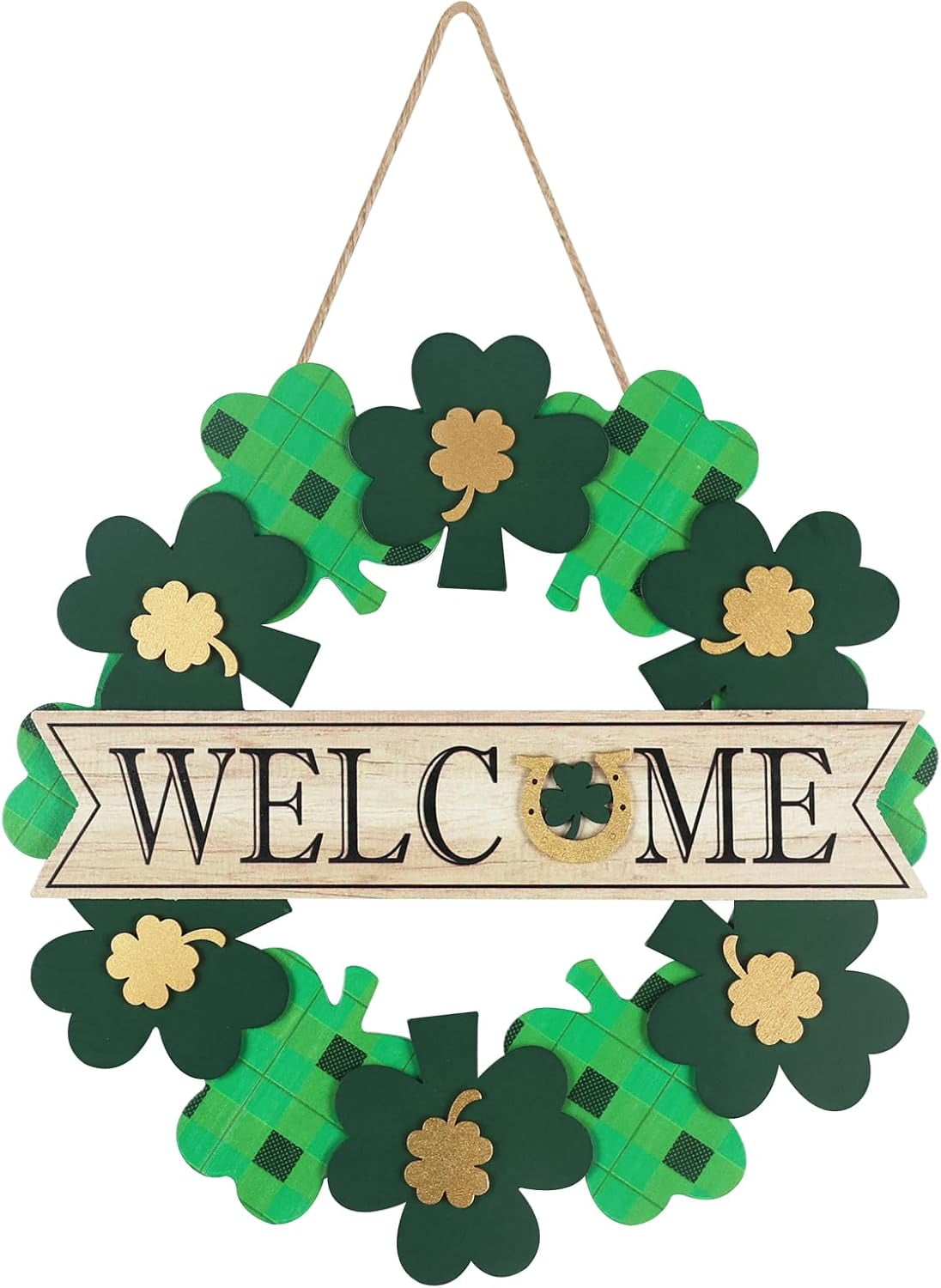 St. Patrick's Day Decoration, Three Leaf Clover Welcome Sign, St ...
