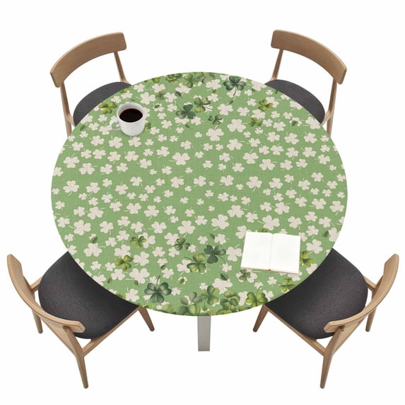 St. Patrick's Day Fitted Tablecloth with Elastic Edged, Round Table ...
