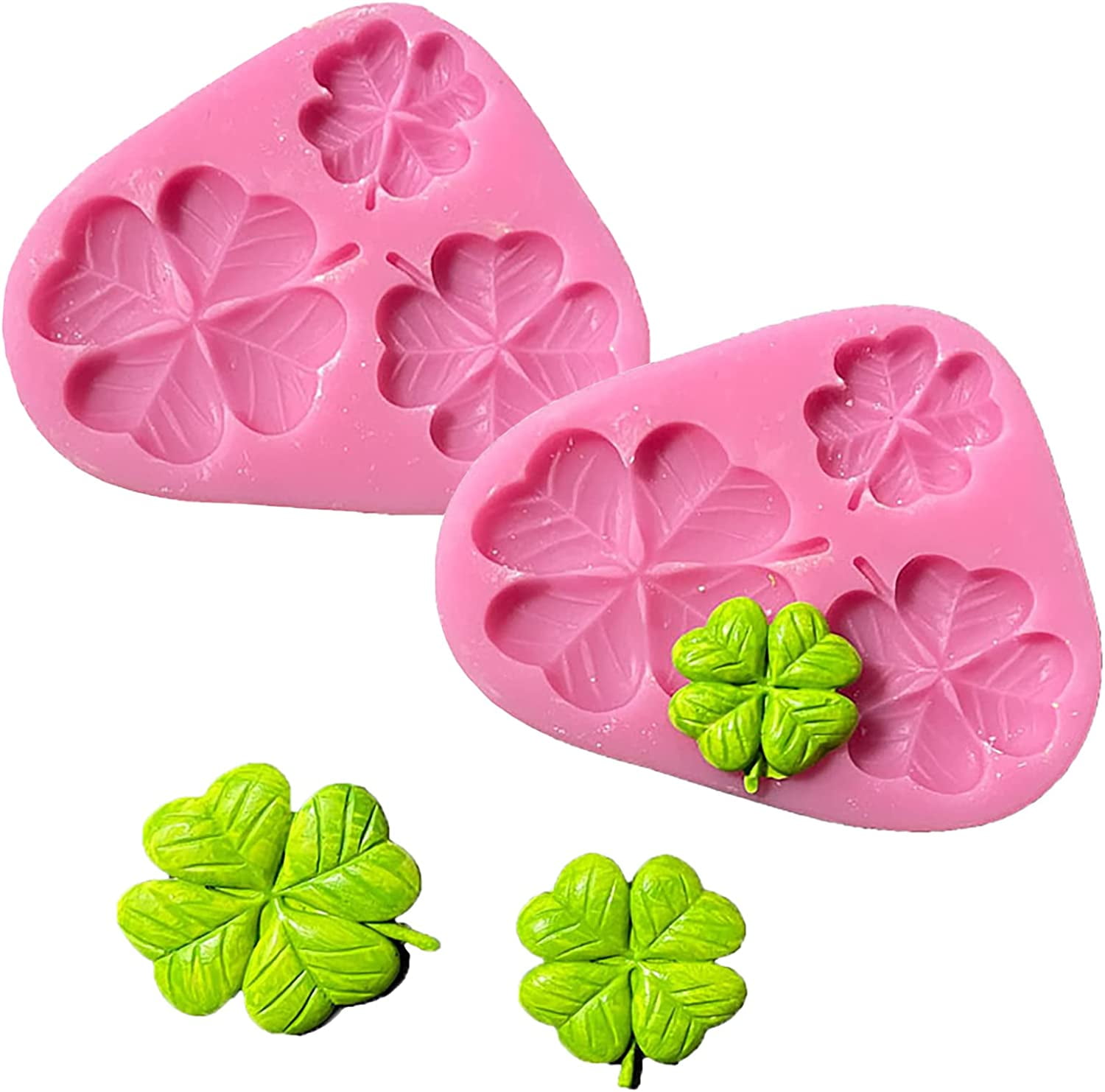 St. Patrick's Day Fondant Candy Silicone Mold Set of 2, Clover Shape ...