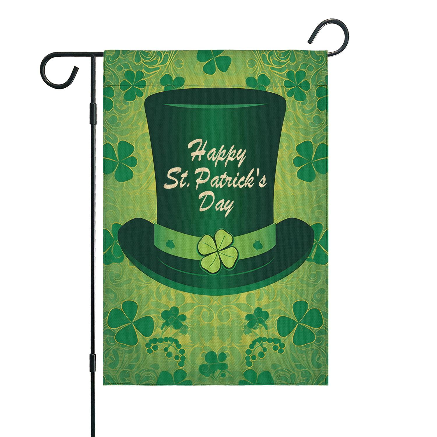 St. Patrick's Day Garden Flag Irish Garden Flag Leprechaun Hat,Shamrock ...