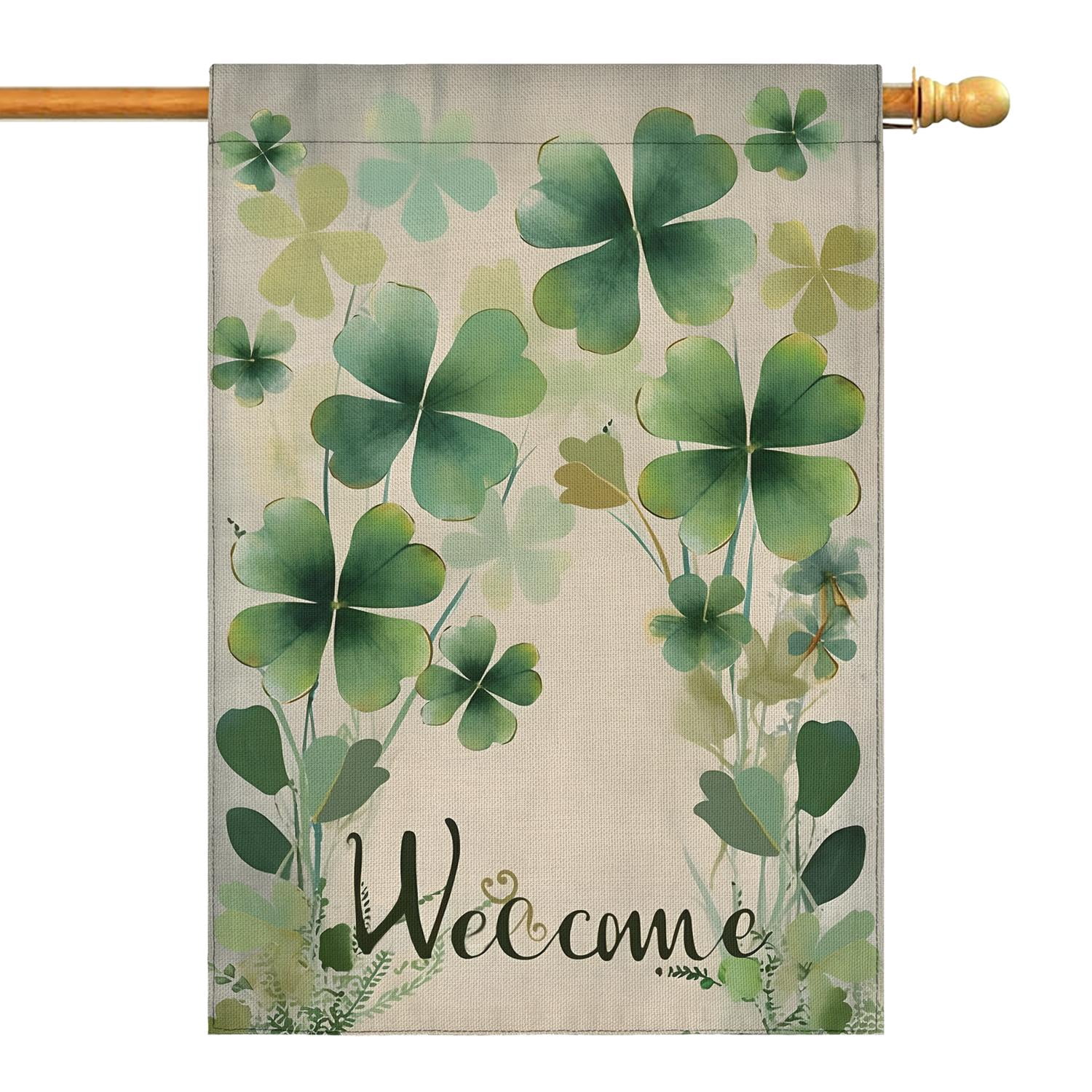 St. Patrick's Day Garden Flag Irish Garden Flag Shamrock Clovers ...
