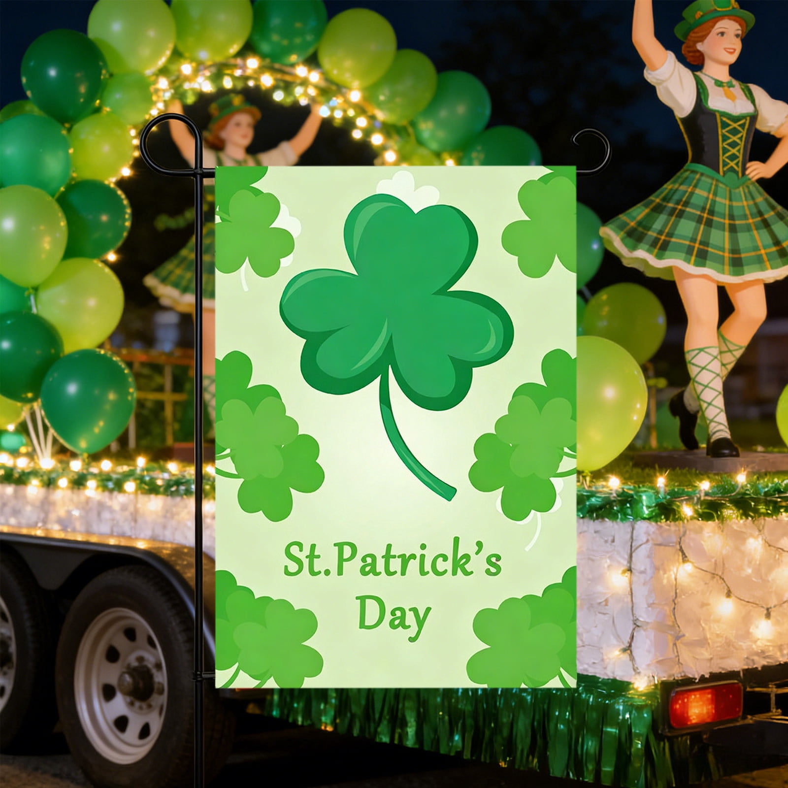 St. Patrick's Day Garden Flag - Irish Shamrock Festival Party Decor ...