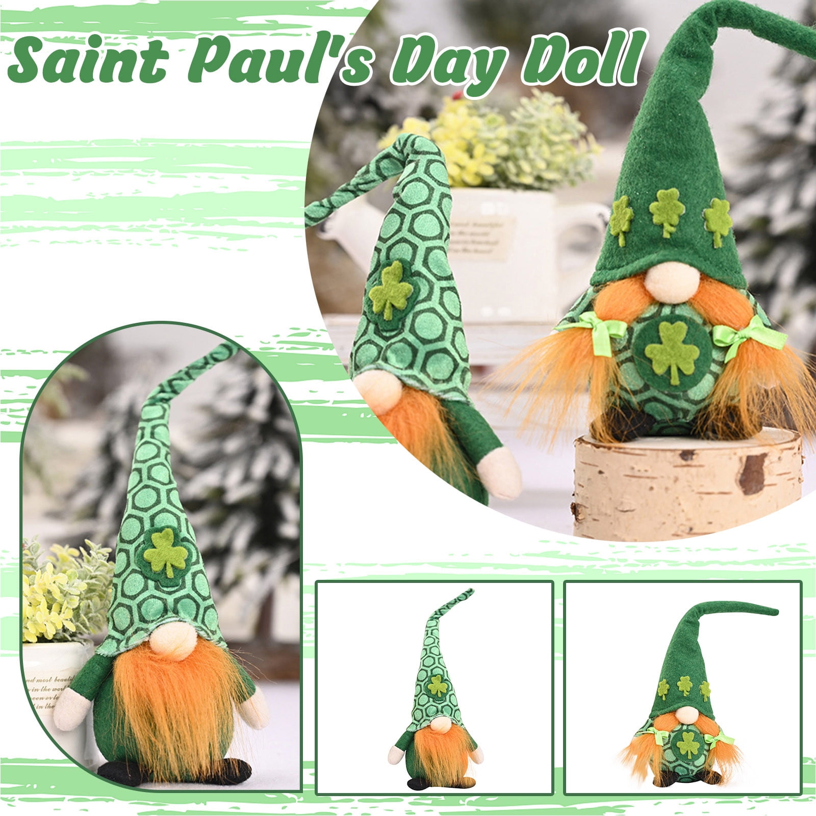 St. Patrick's Day Gnome Decorations, 1 Pack Handmade Mr & Mrs Swedish ...