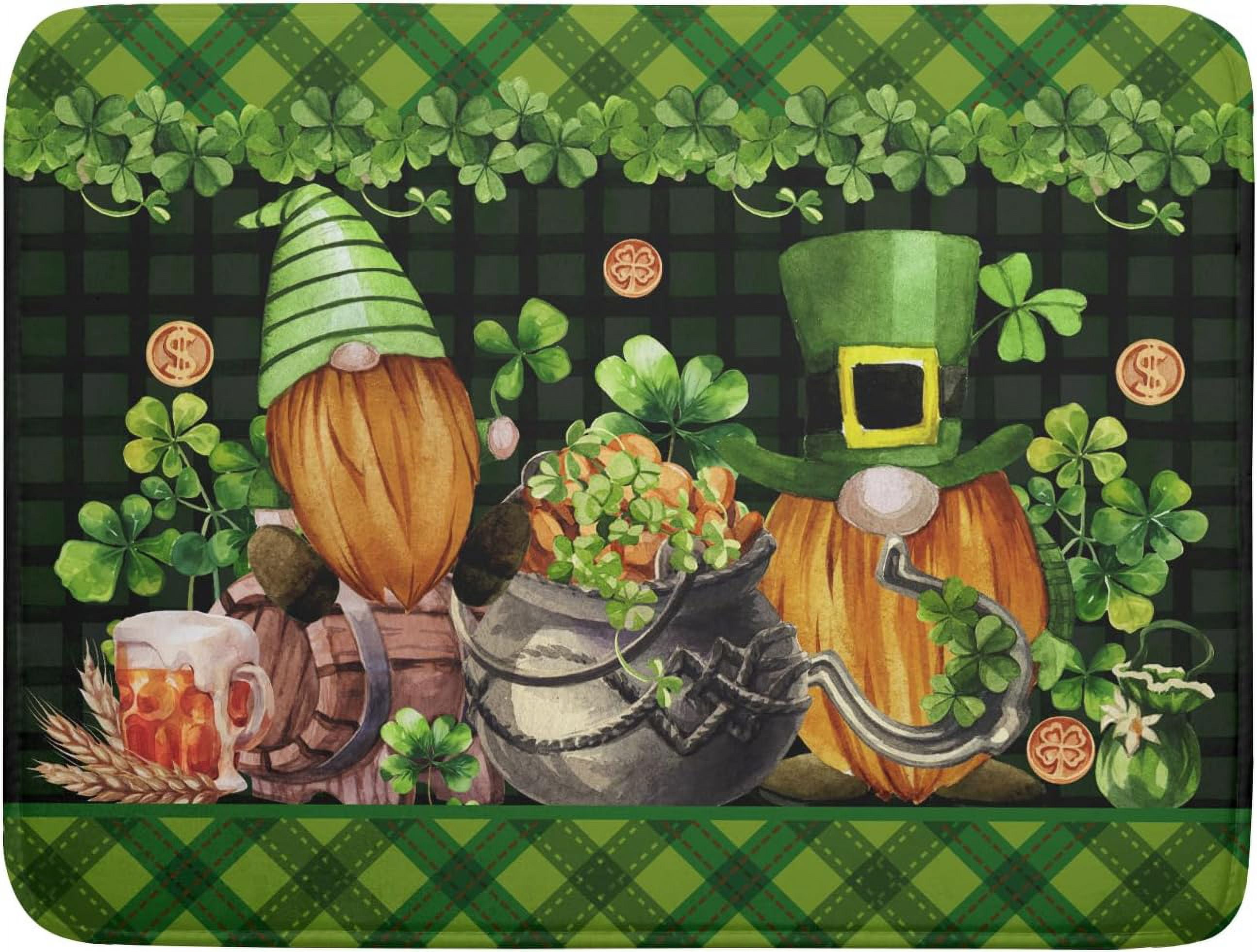 St. Patrick''s Day Gnome Dish Drying Mat for Kitchen Counter 18x24 In ...