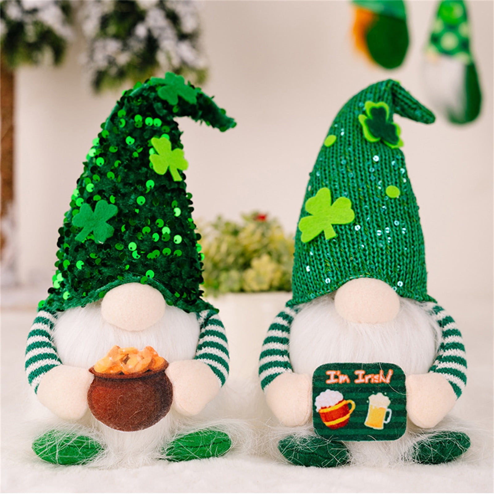 St. Patrick’s Day Gnomes – 2-Piece Handmade Irish Plush Gnomes ...