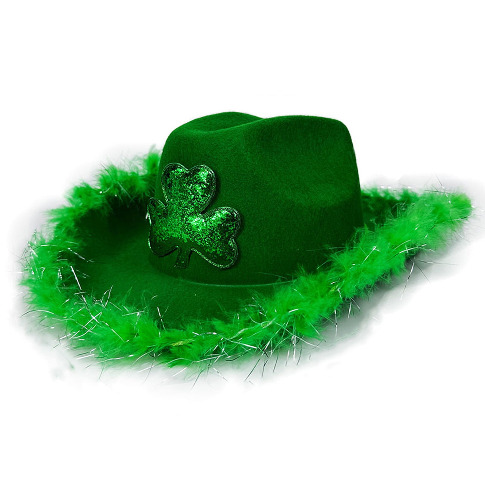 St. Patrick's Day Green Hats Shiny Shamrock Cowboy Hat Funny Holiday ...