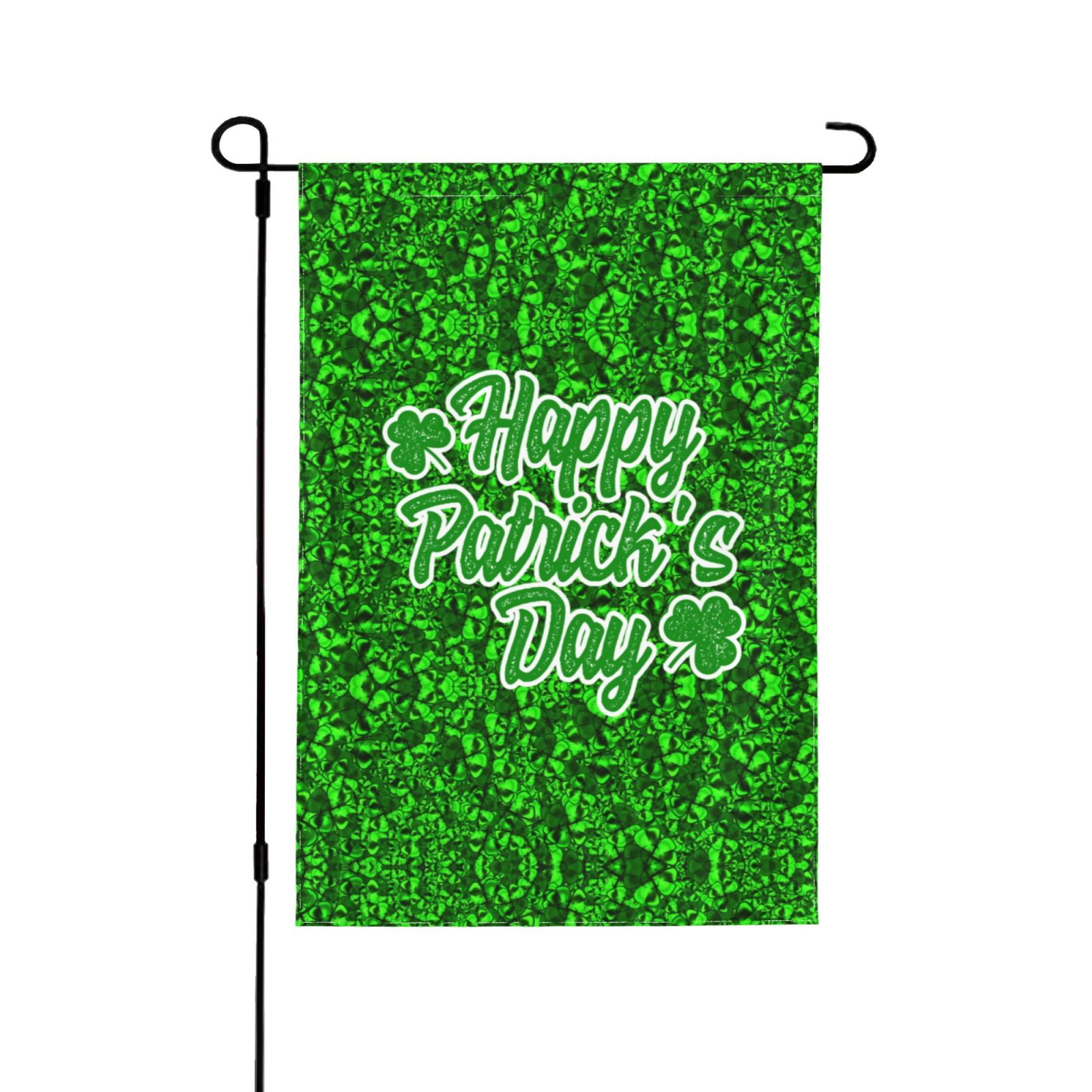 St. Patrick's Day Handwritten Letters Day Garden Decor Flags, Double ...