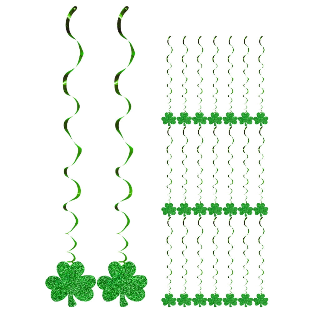 St. Patrick's Day Hanging Swirl Decorations Lucky Shamrock Hanging ...
