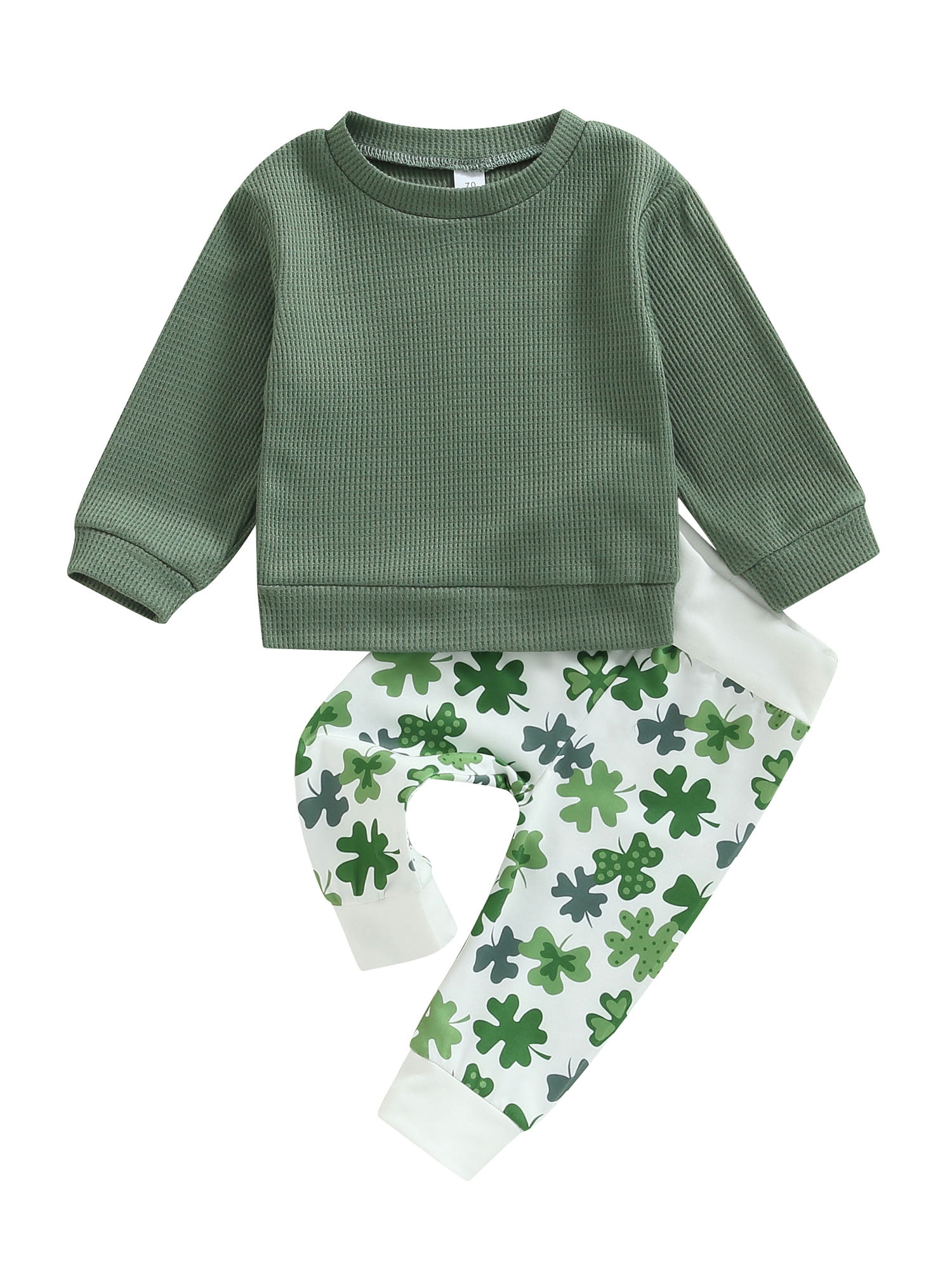 St. Patrick's Day Infant Baby Boys Girls Clothes Waffle Long Sleeve ...