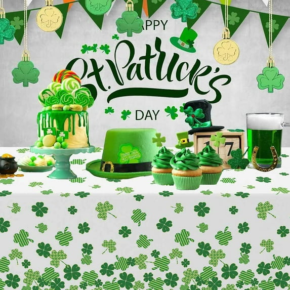 St Patrick’s Day Irish Table Flag With Green Clover Theme, Decorative ...