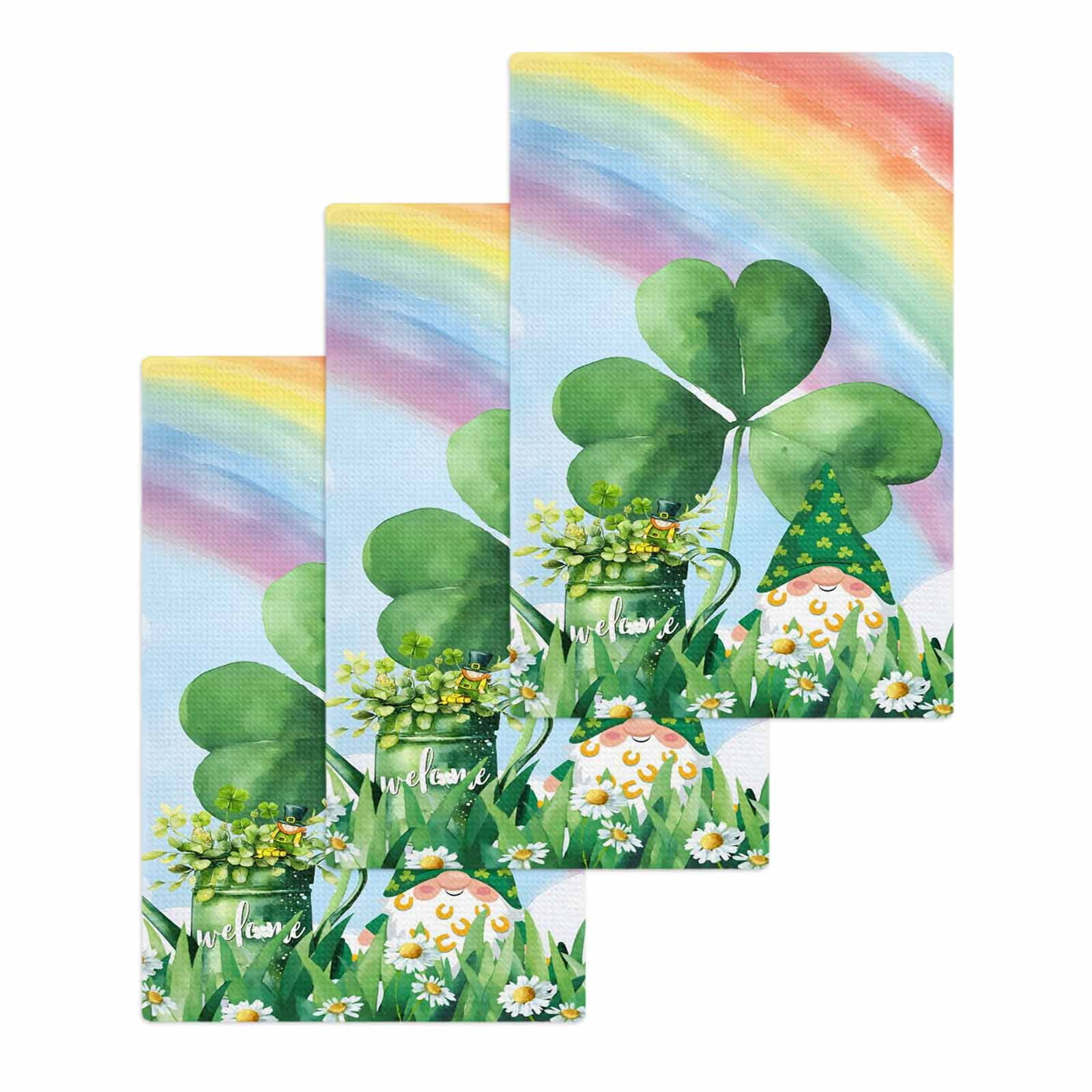 St Patrick's Day Kitchen Dish Towels for Drying Dishes Set of 3, Green ...