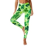 St. Patrick's Day Leggings Shamrock Stretchy Tights Yoga Pants for ...