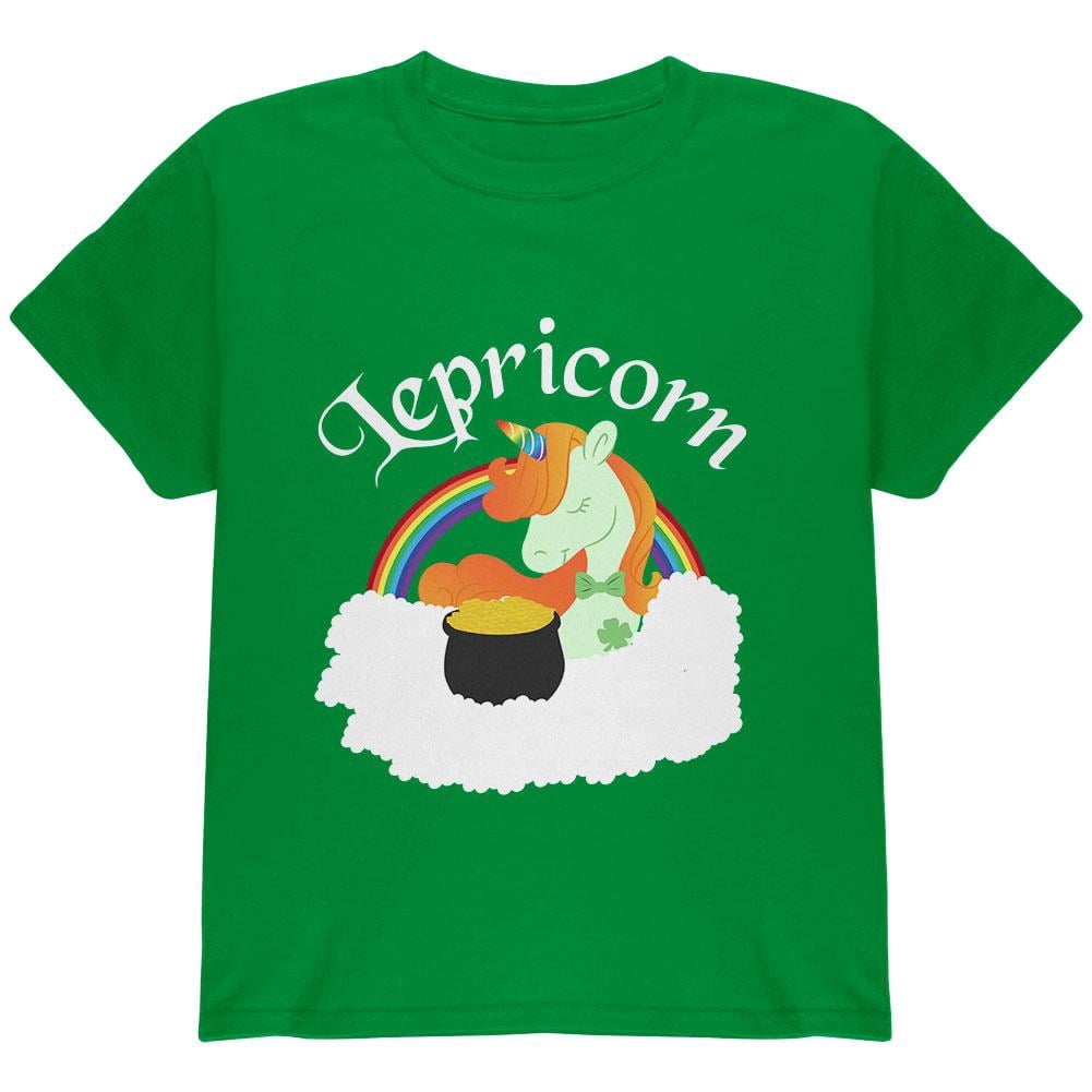 St. Patrick's Day Lepricorn Leprechaun Lucky Pot Of Gold Youth T Shirt ...